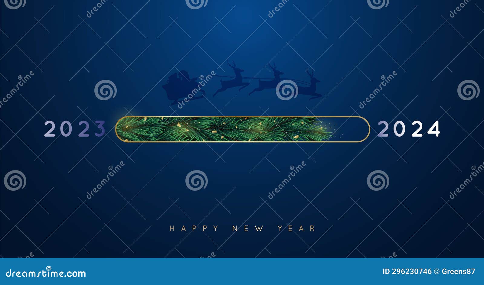 New Year Golden Loading Bar. Stock Vector - Illustration of year ...
