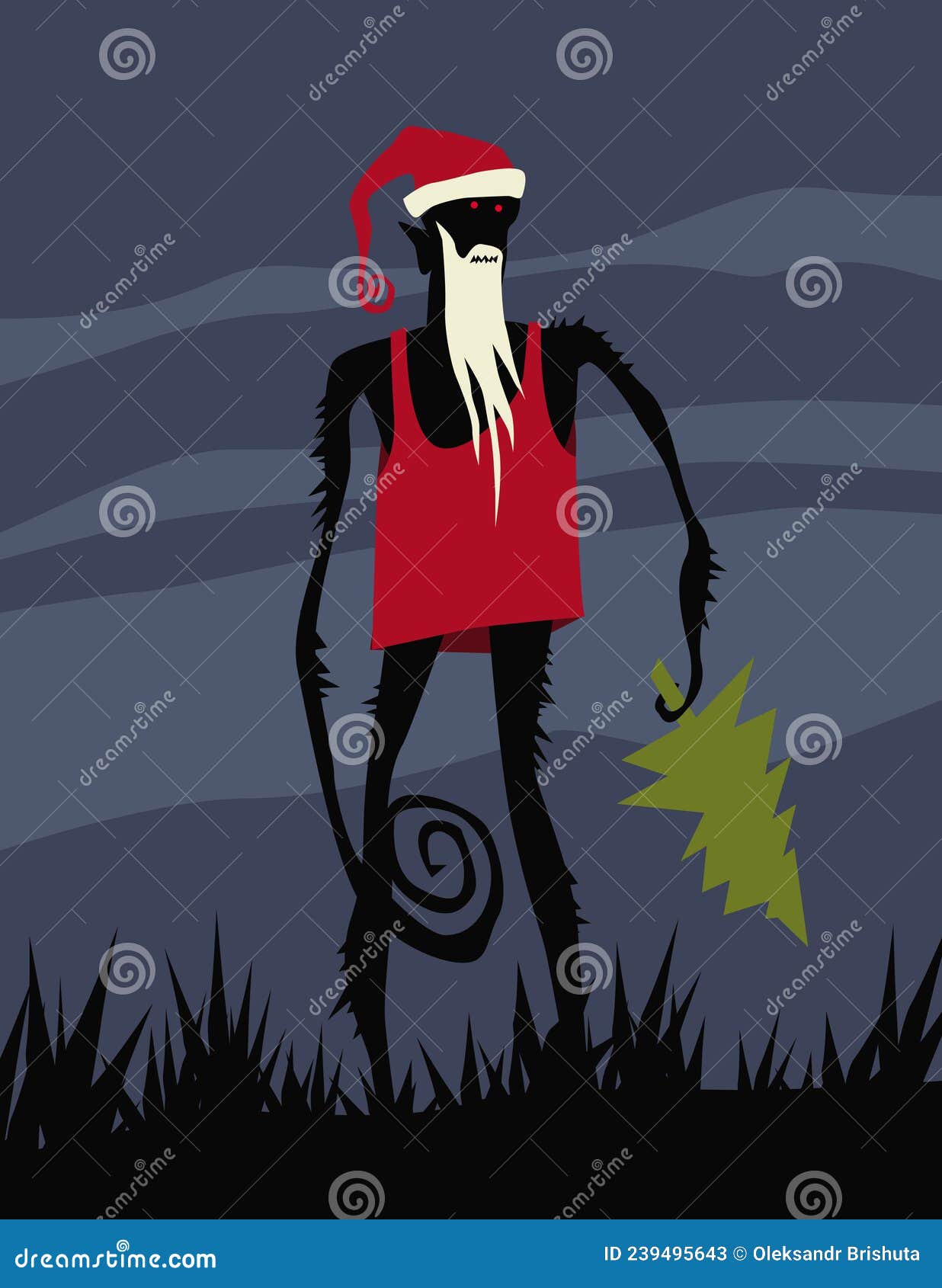 New Year in Hell. Santa Claus Who Came from Nightmares Stock Vector ...