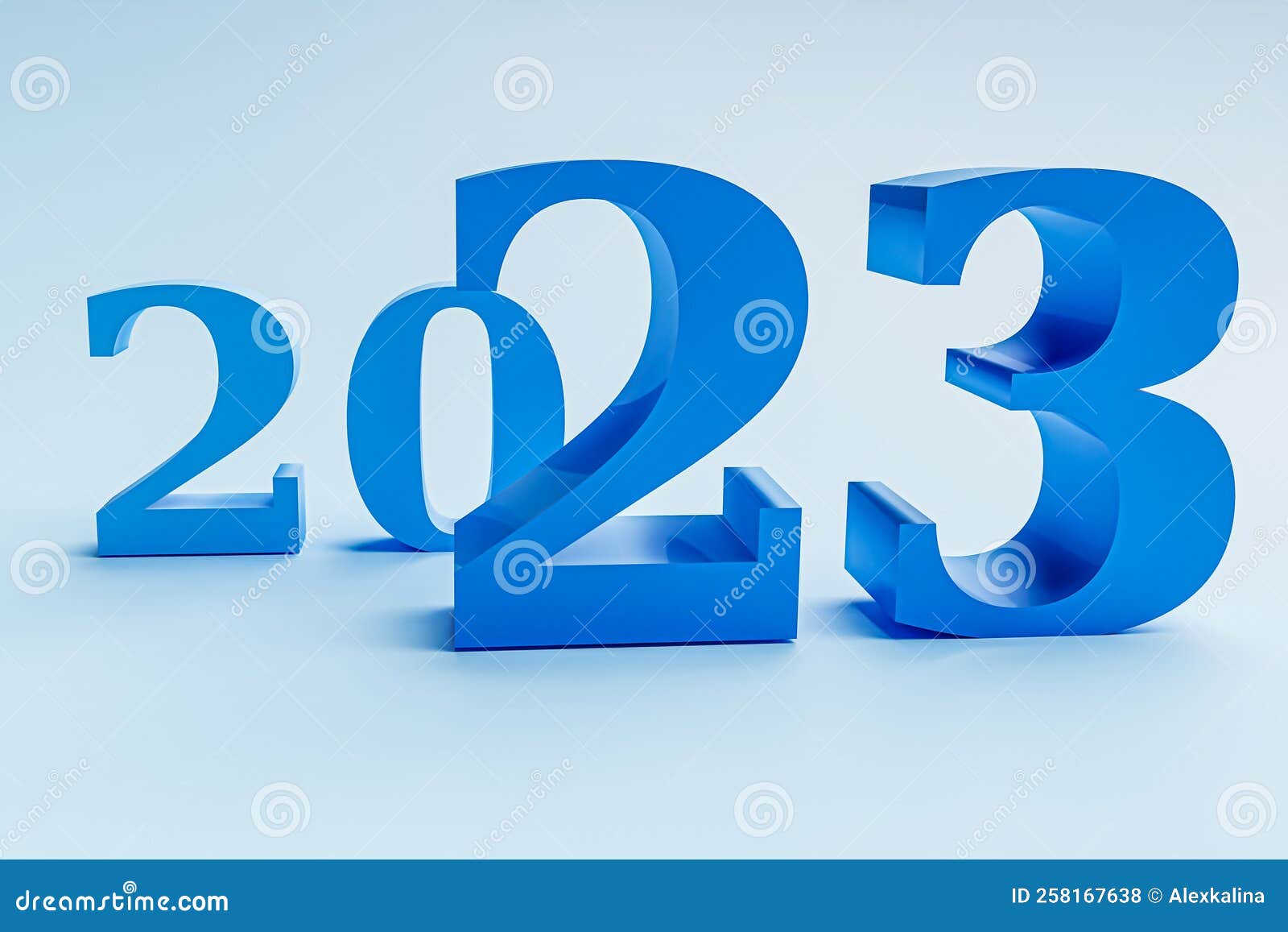 New Year Holiday Concept in Blue Colors. Number 2023 Stock Illustration ...
