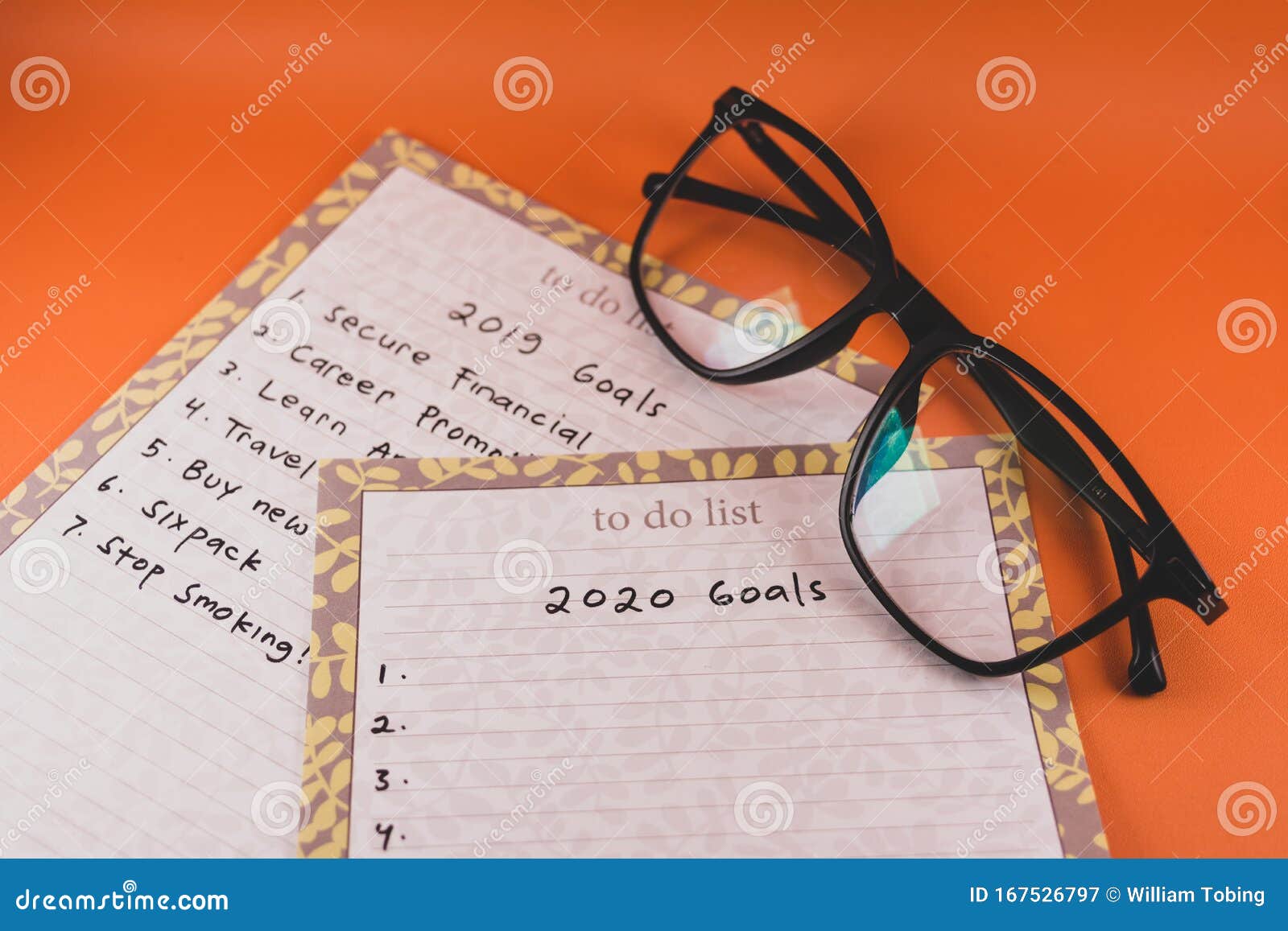 New Year 2020 Hope, Plan and Goal Write on Paper. Orange Background ...