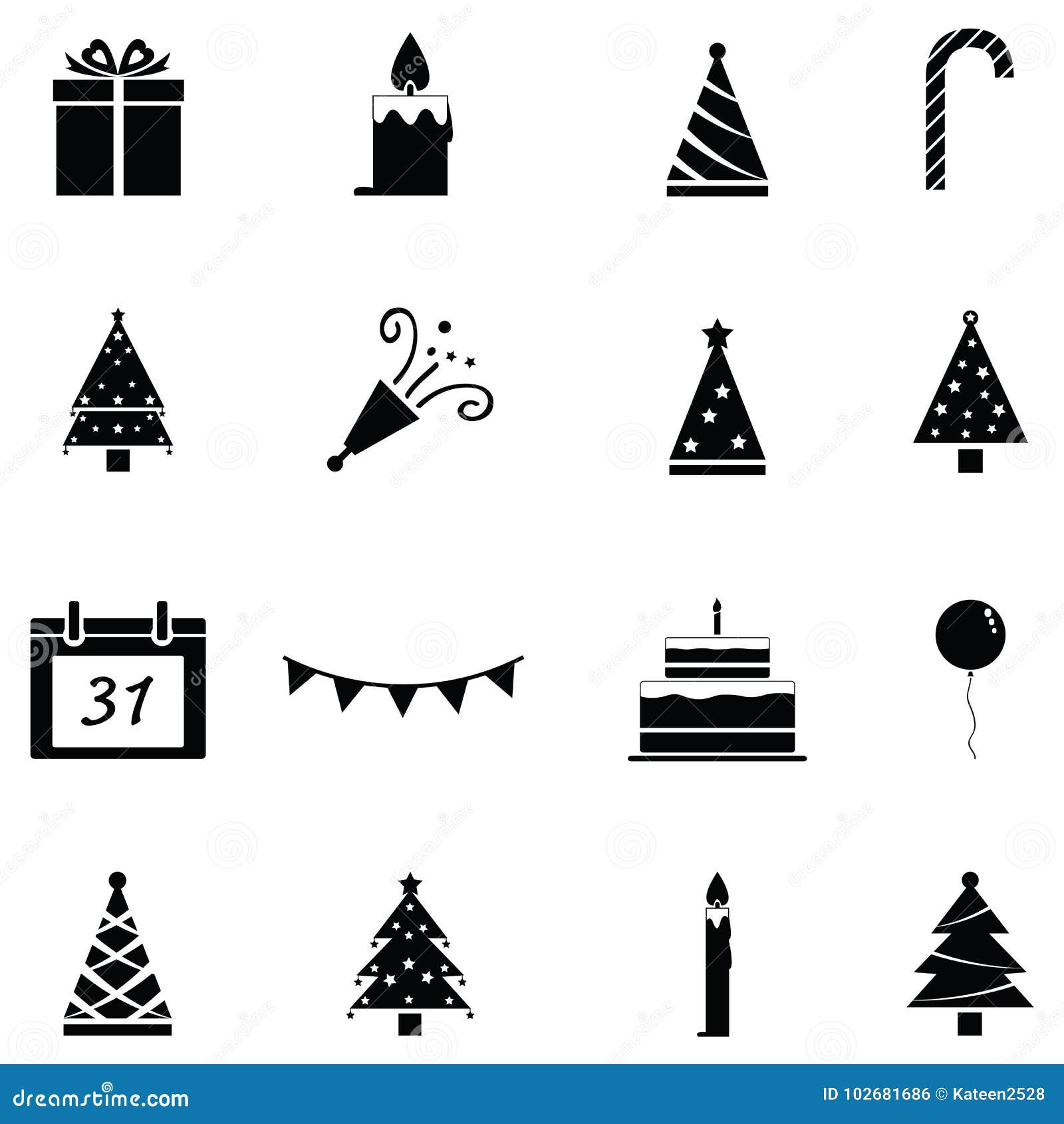 New year icon set stock illustration. Illustration of years - 102681686