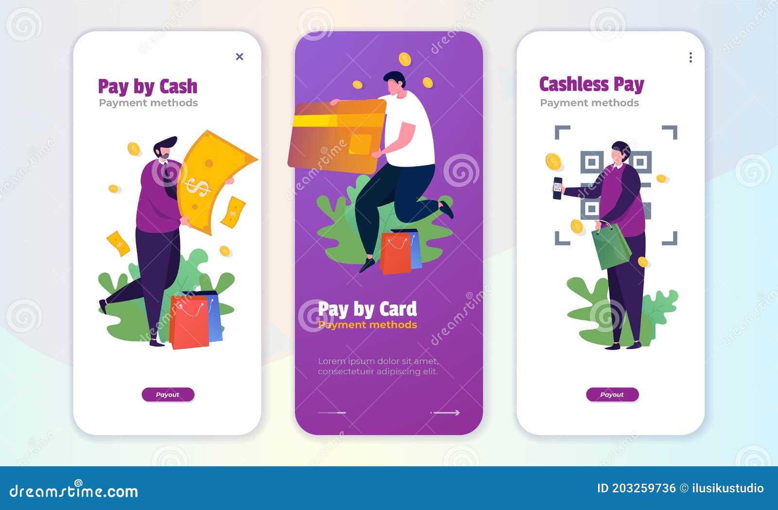 Easy Payment Method Illustration for Shopping Concept Stock Vector ...
