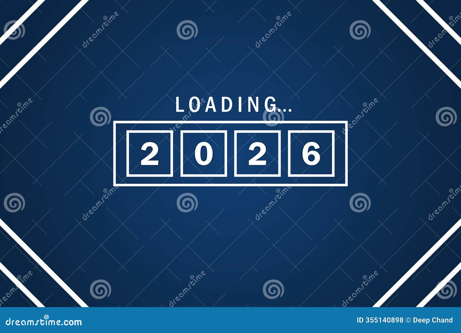 New Year 2026 Loading Bar on Blue Background Stock Vector ...