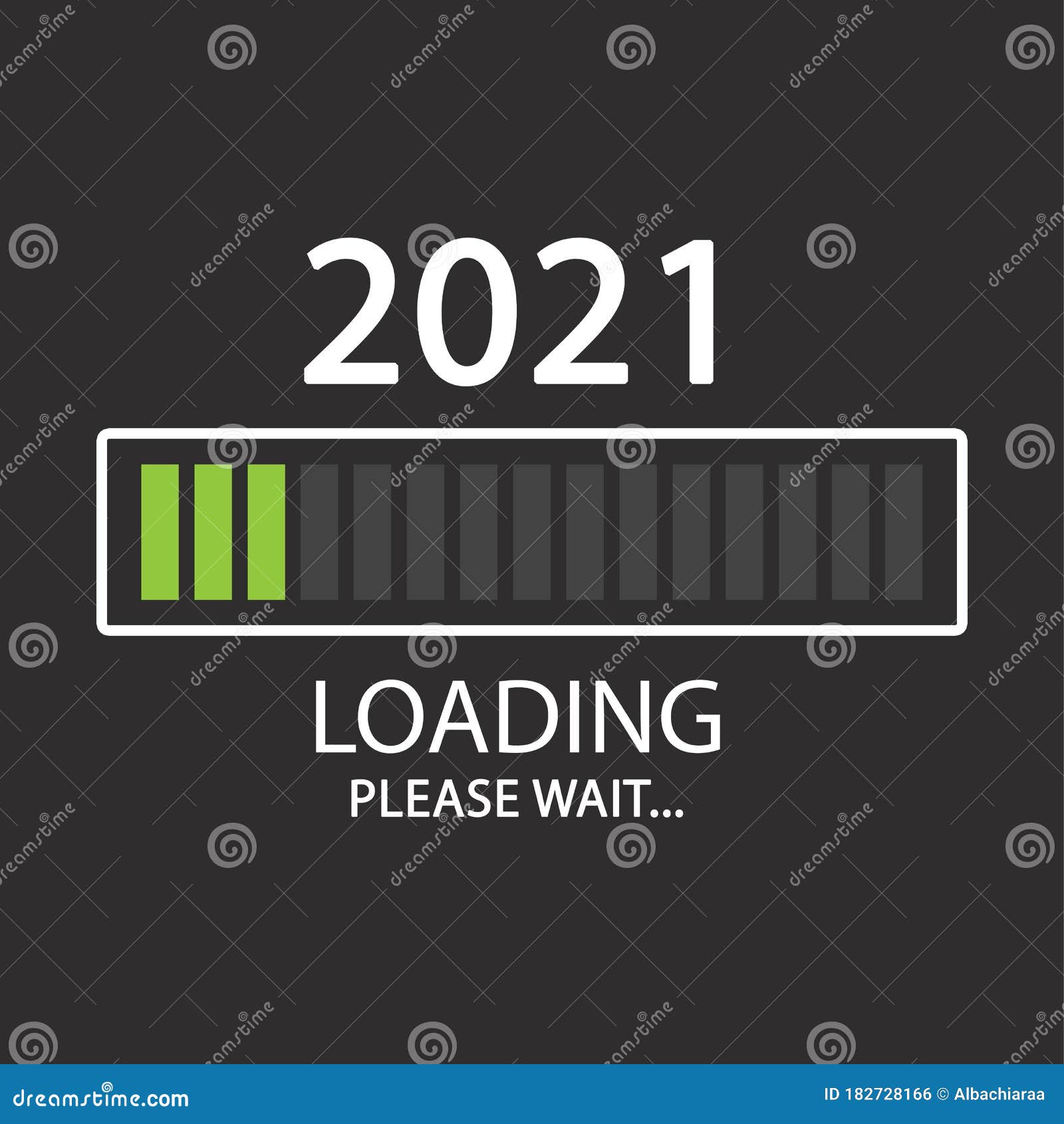 2021 New Year Loading. Please Wait. Flat Design Illustration on Grey ...