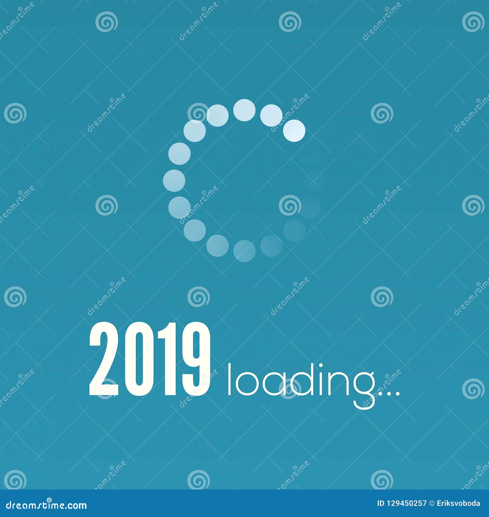 New Year 2019 is Loading. Sign with Circular Loading Panel, Progress ...