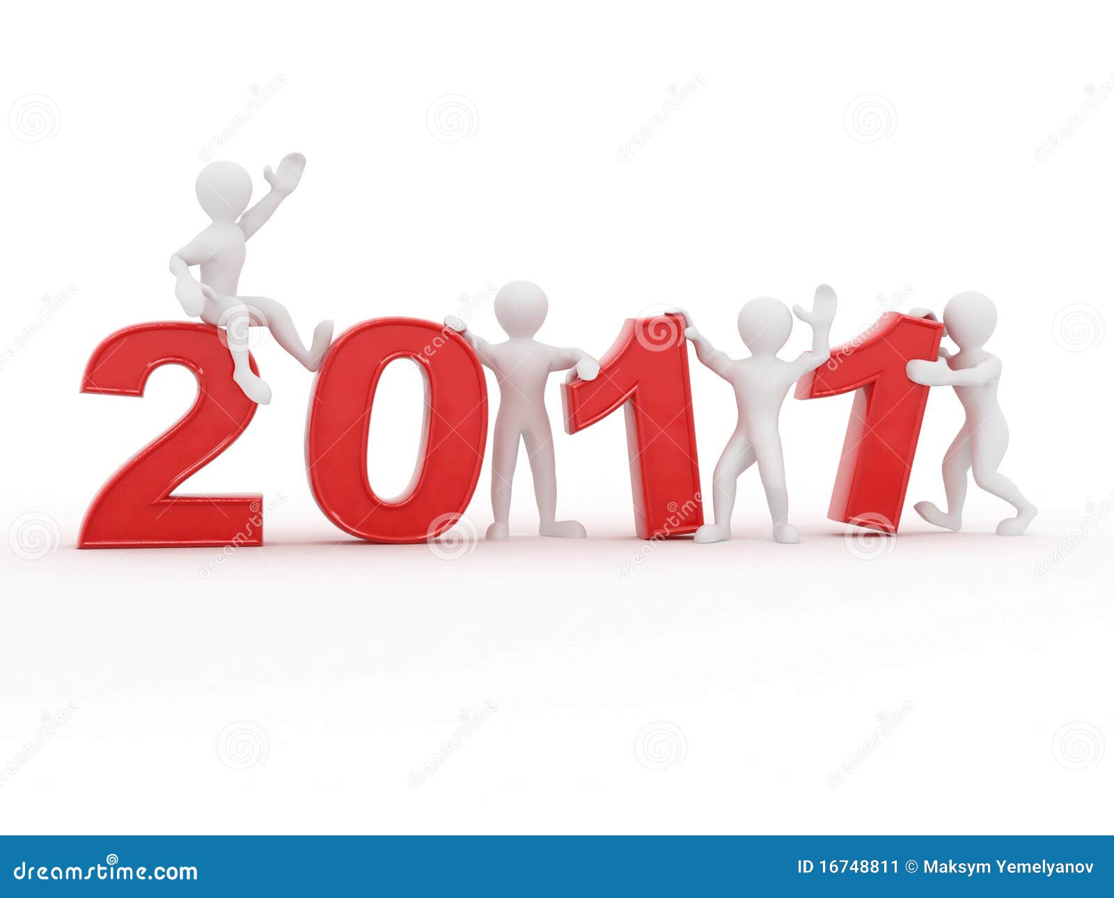 New Year. Men with Numbers 2011 Stock Illustration - Illustration of ...