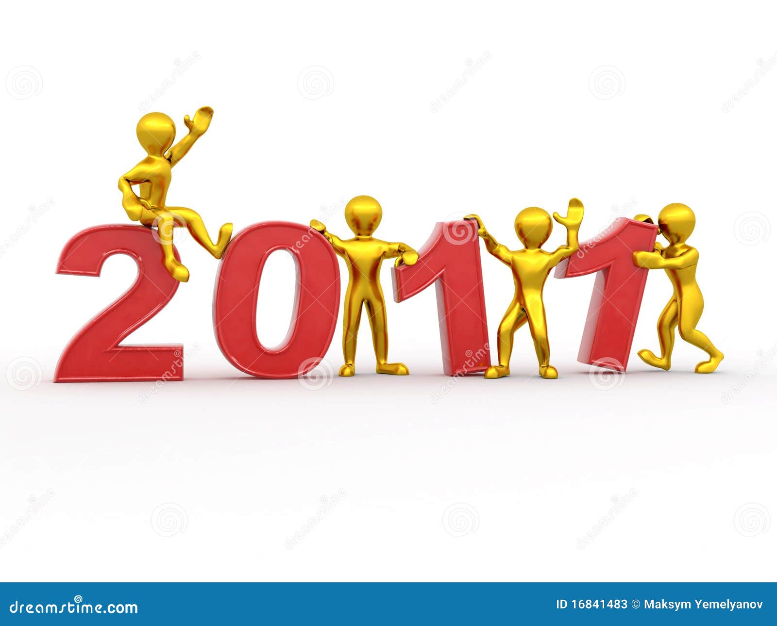 New Year. Men with Numbers 2011 Stock Illustration - Illustration of ...