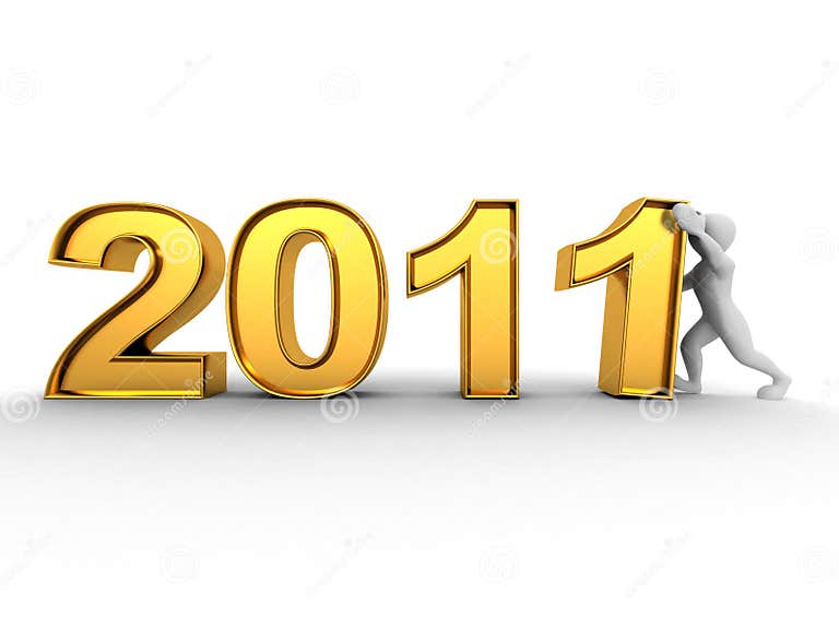 New Year. Men with Numbers 2011 Stock Illustration - Illustration of ...