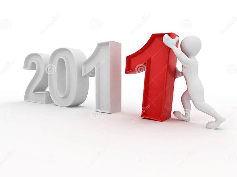 New Year. Men with Numbers 2011 Stock Illustration - Illustration of ...