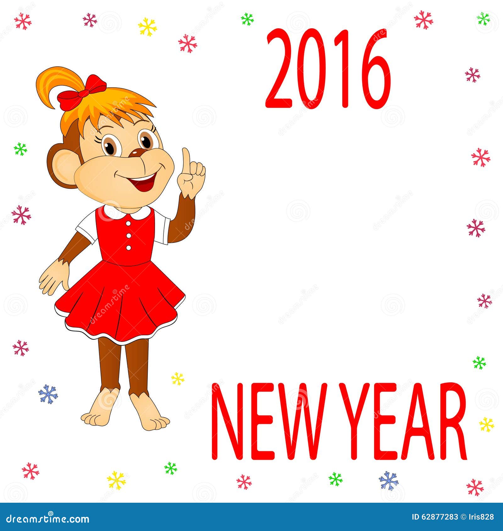 New Year of monkey stock vector. Illustration of effect - 62877283