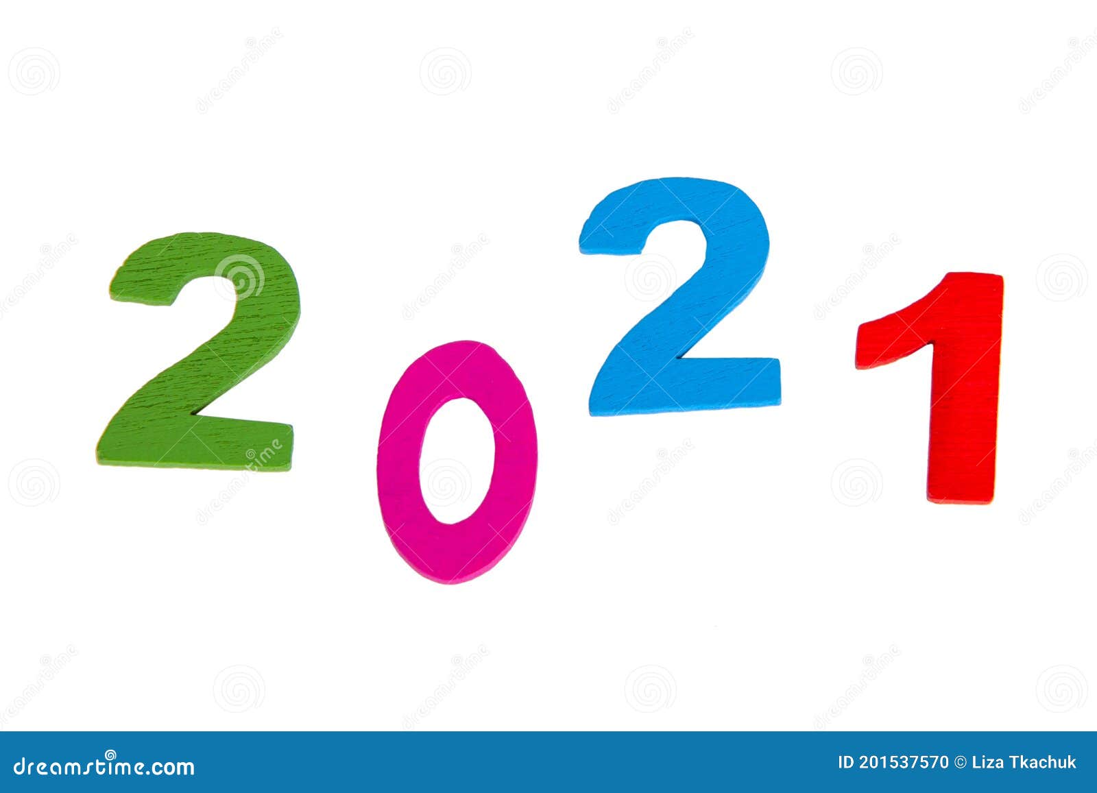 New 2021 Year Numbers Multicolor Isolated on the White Stock Photo ...