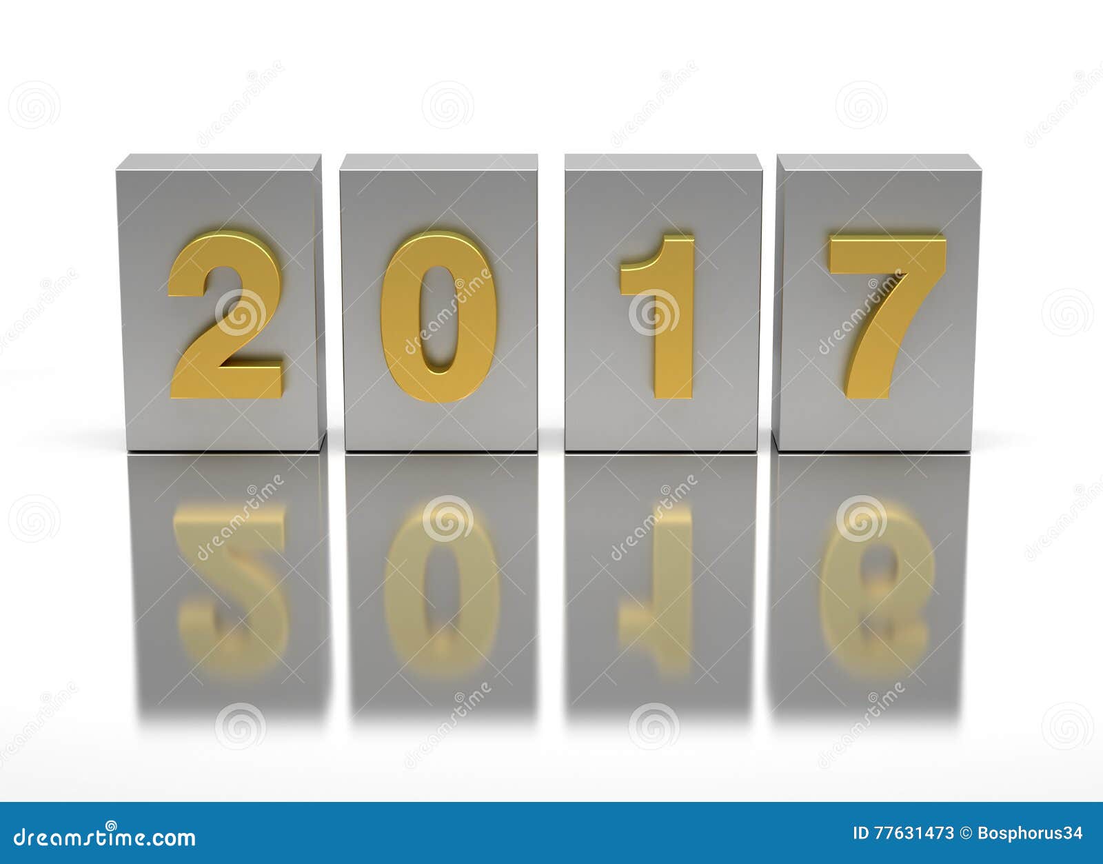 New Year 2017 and old 2016 stock illustration. Illustration of silver ...