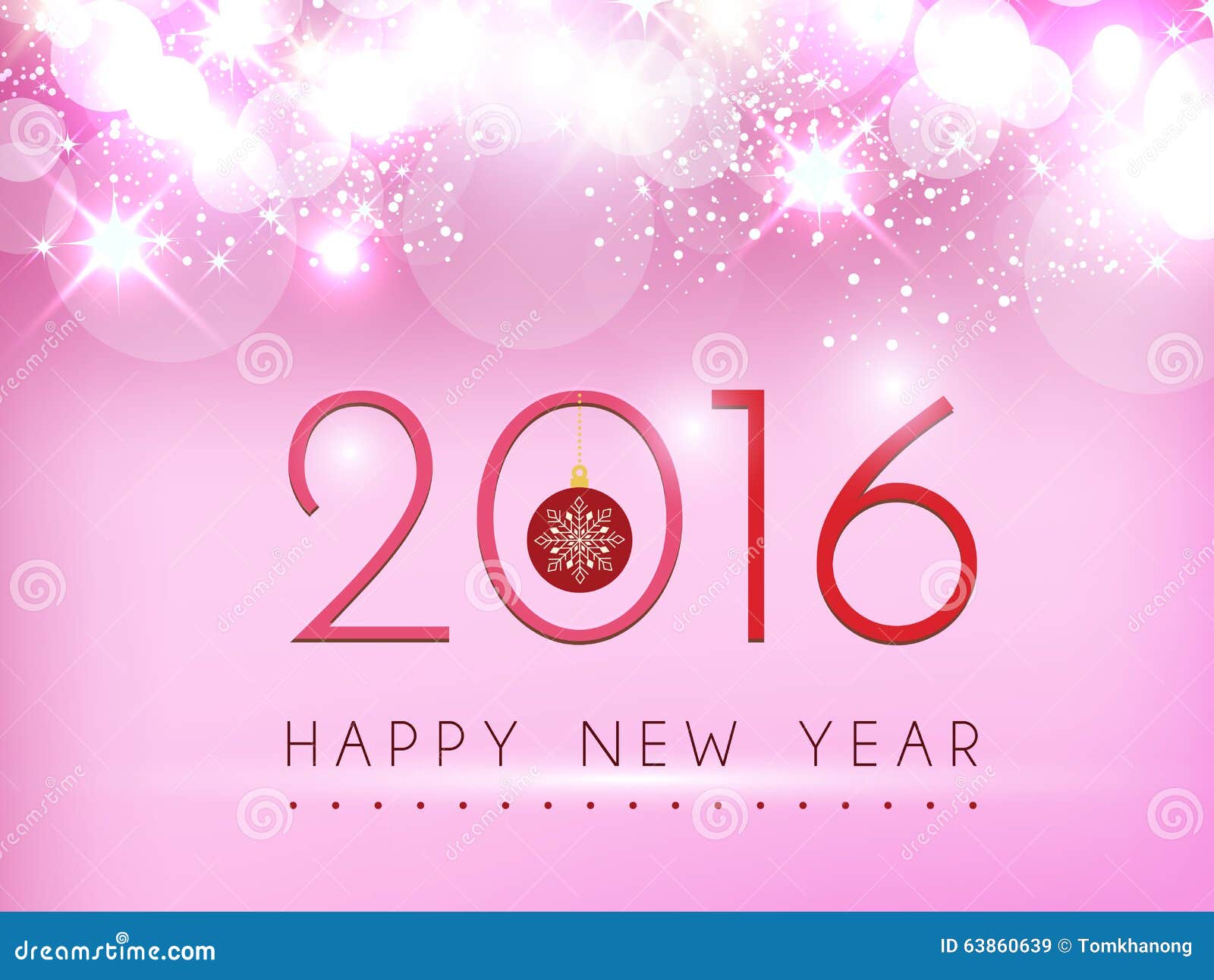 New Year on Pink Glow Background Vector Design Stock Vector ...