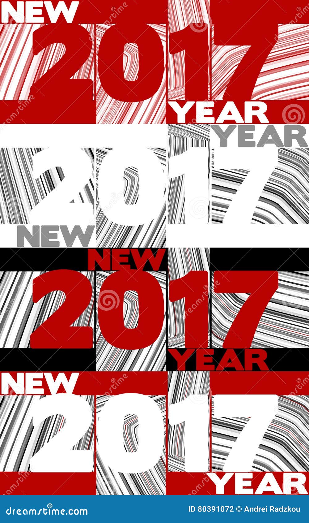 New Year Poster with `2017` on Striped Background Stock Vector ...