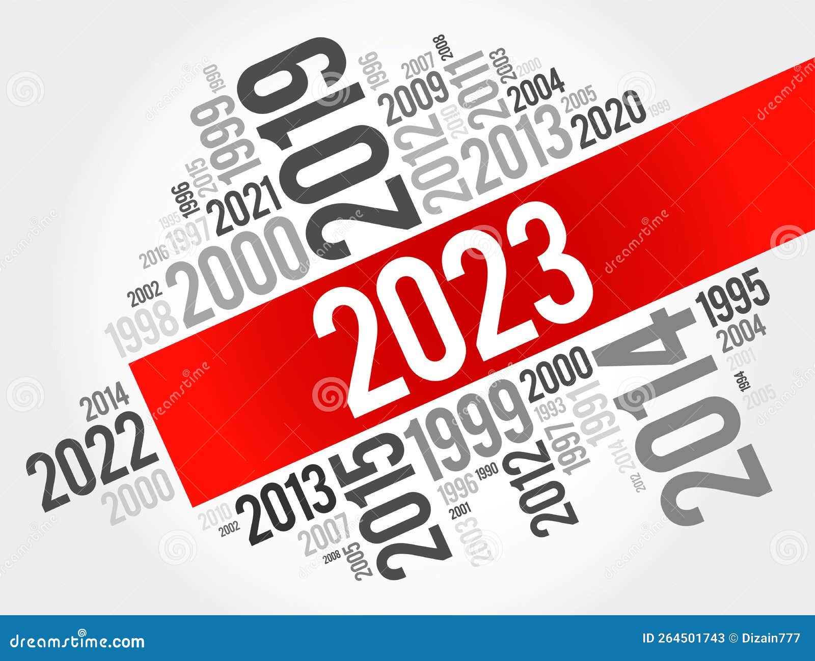2023 New Year and Previous Years Word Cloud Collage Stock Illustration ...