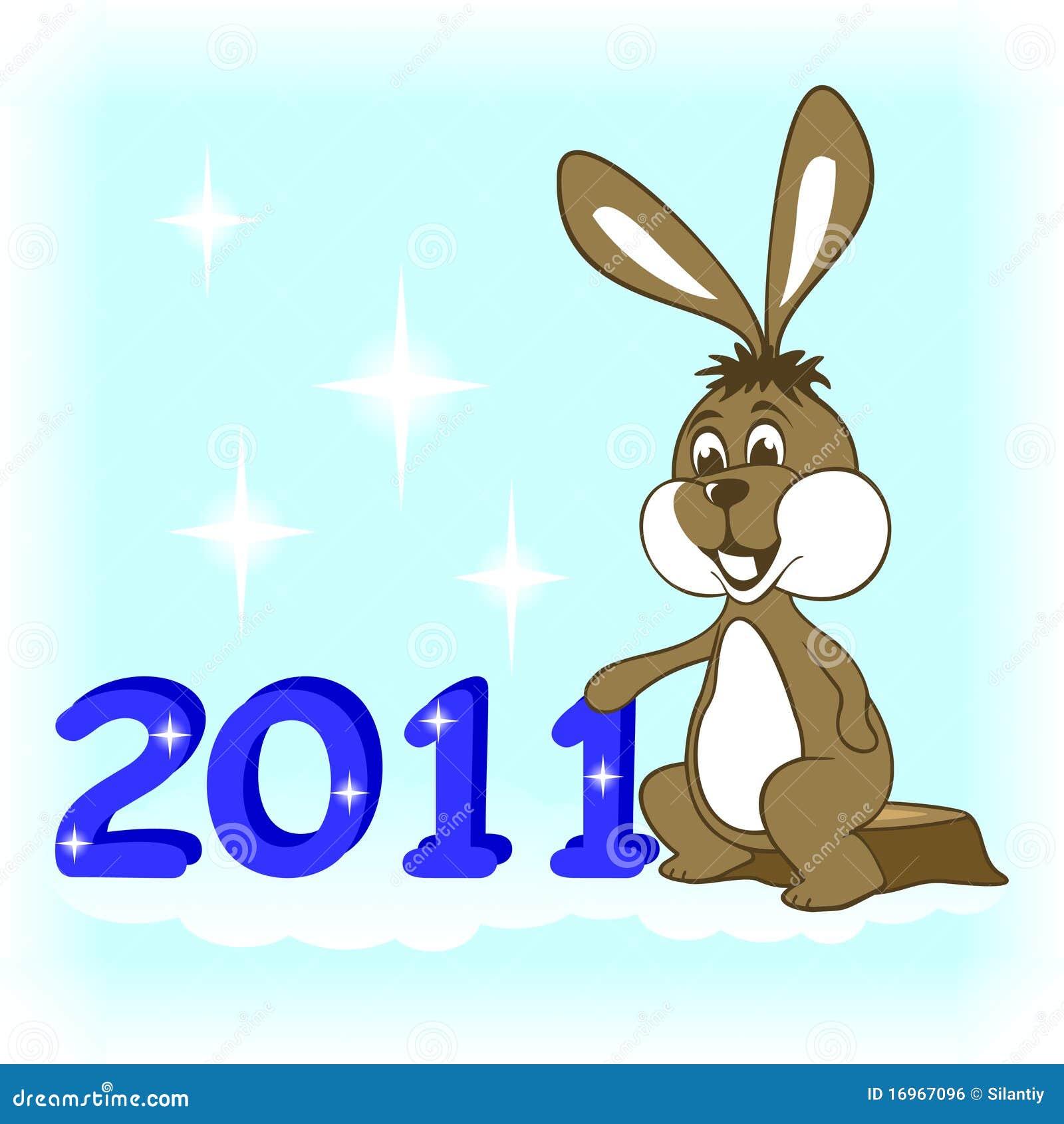 New Year Rabbit. stock vector. Illustration of cartoon - 16967096