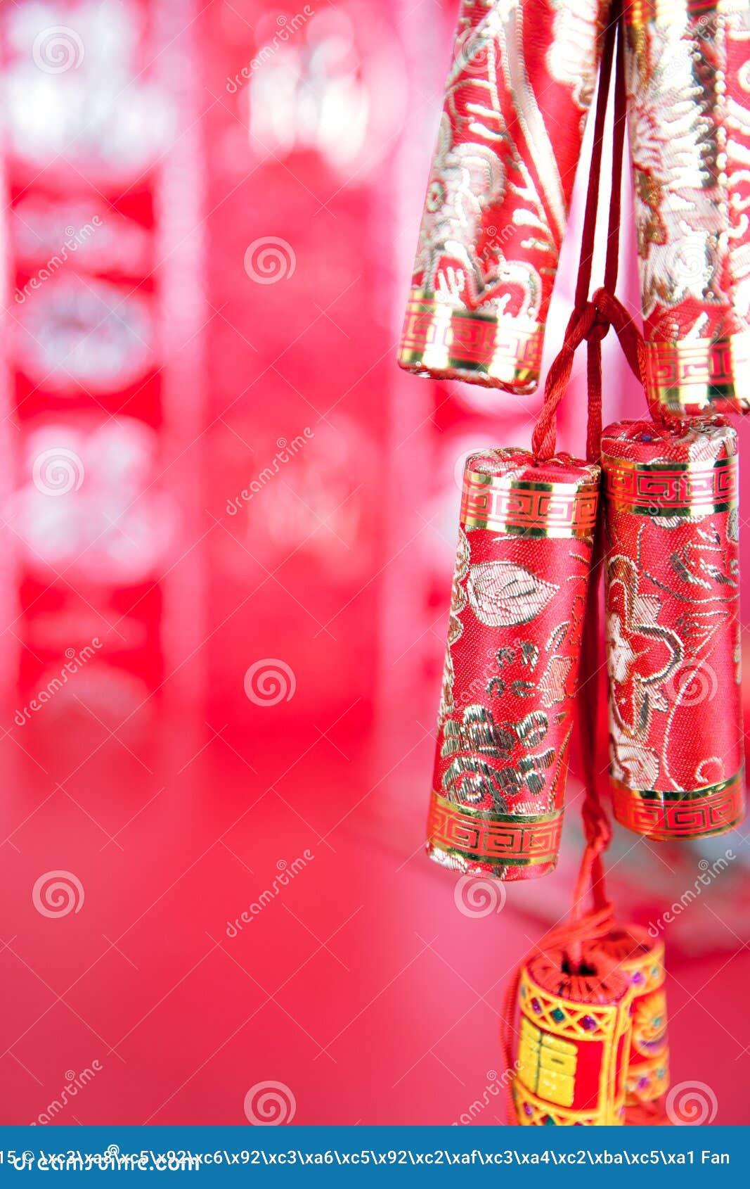 New Year Red Firecracker Decorations Stock Image - Image of blank ...