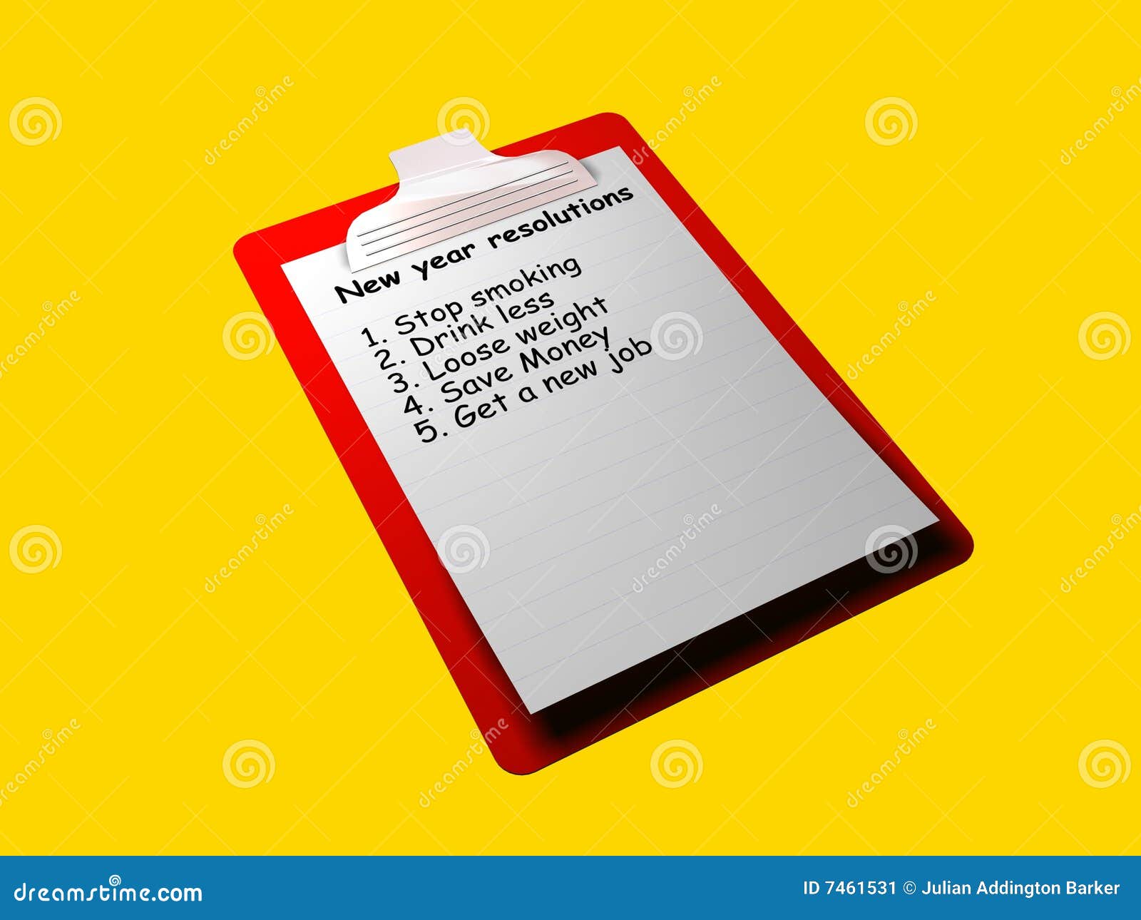New Year Resolution Check Lists Stock Illustration - Illustration of ...
