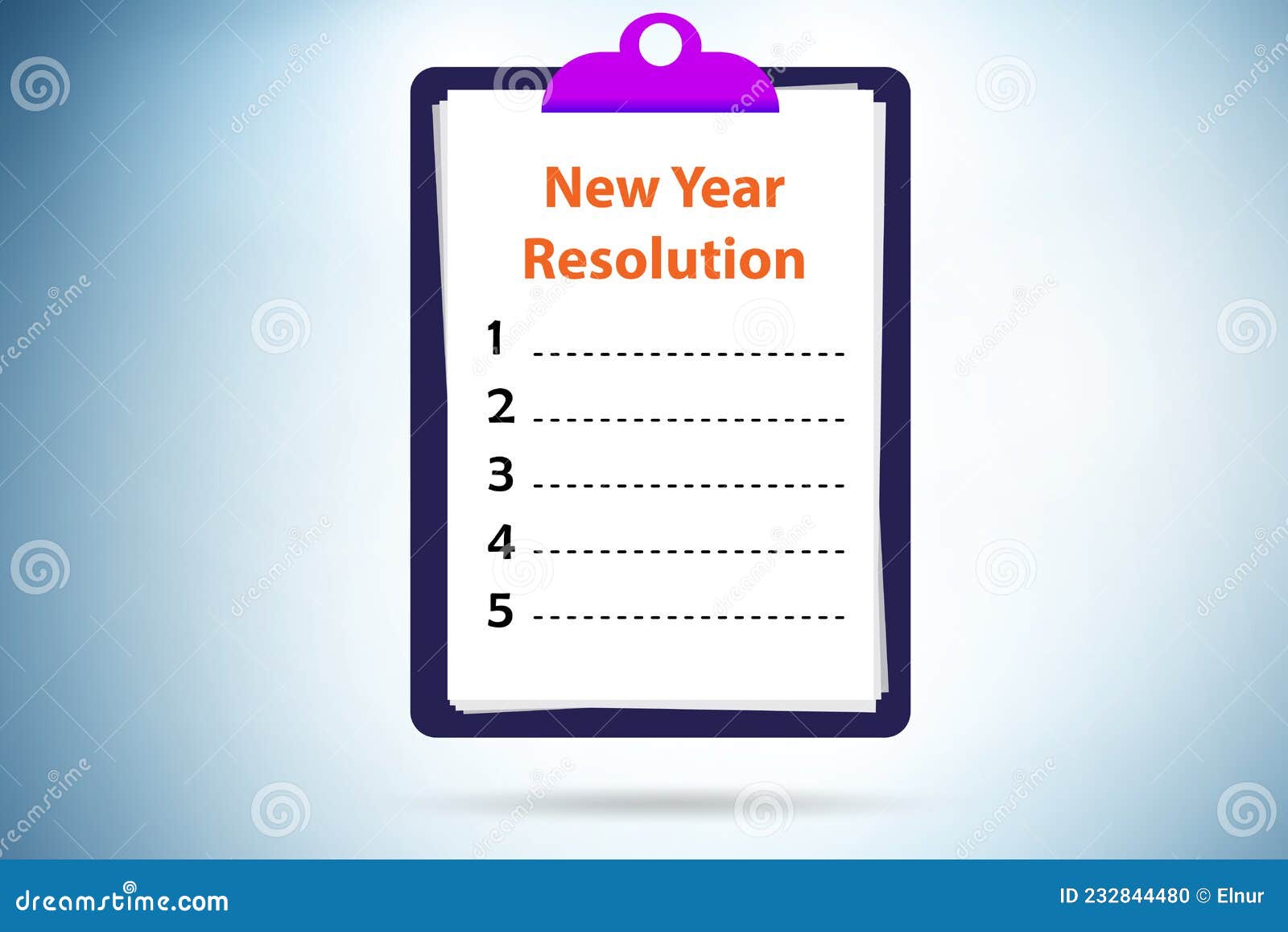 New Year Resolution Concept with Blank List Stock Photo - Image of ...