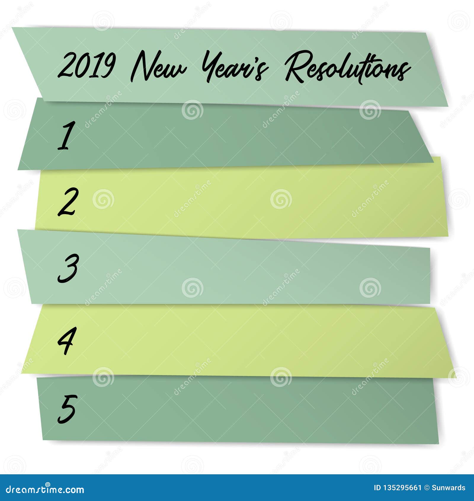 New Year Resolutions Challenge Vector Template. Stock Vector ...