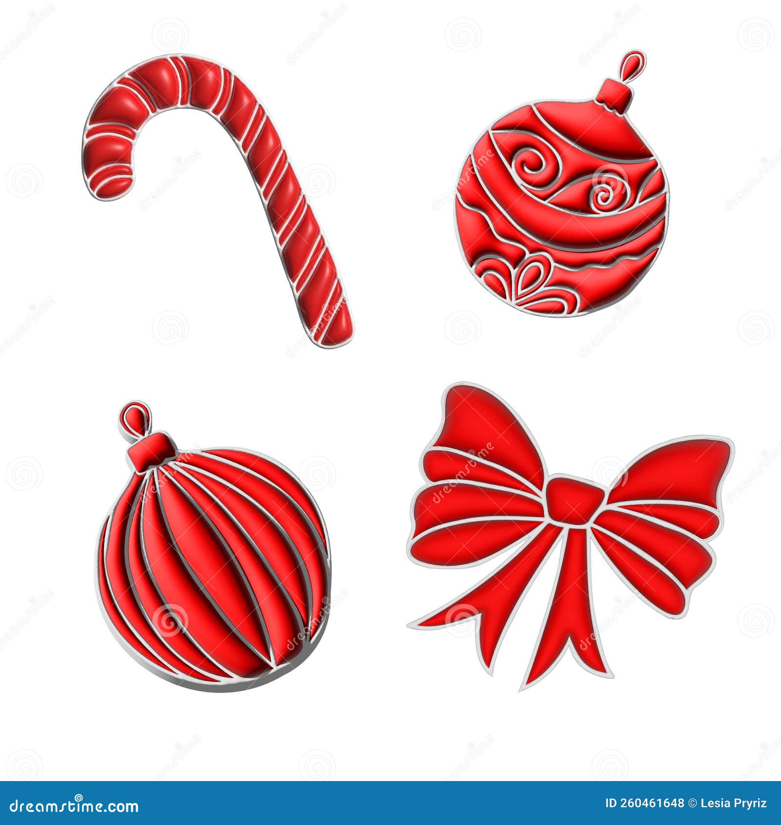 New Year S Ball 3D Red. Festive Icon Stock Illustration - Illustration ...