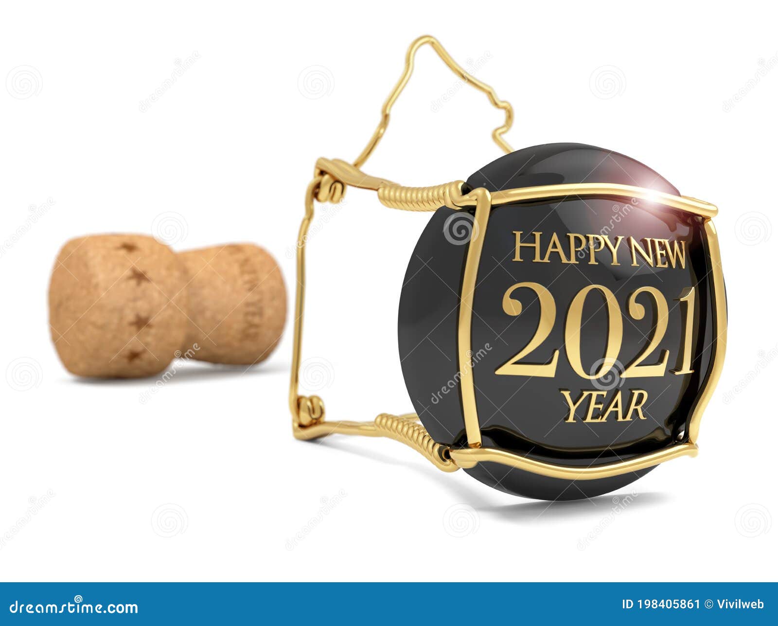 2021 New Year`s Champagne Cap Stock Illustration - Illustration of ...