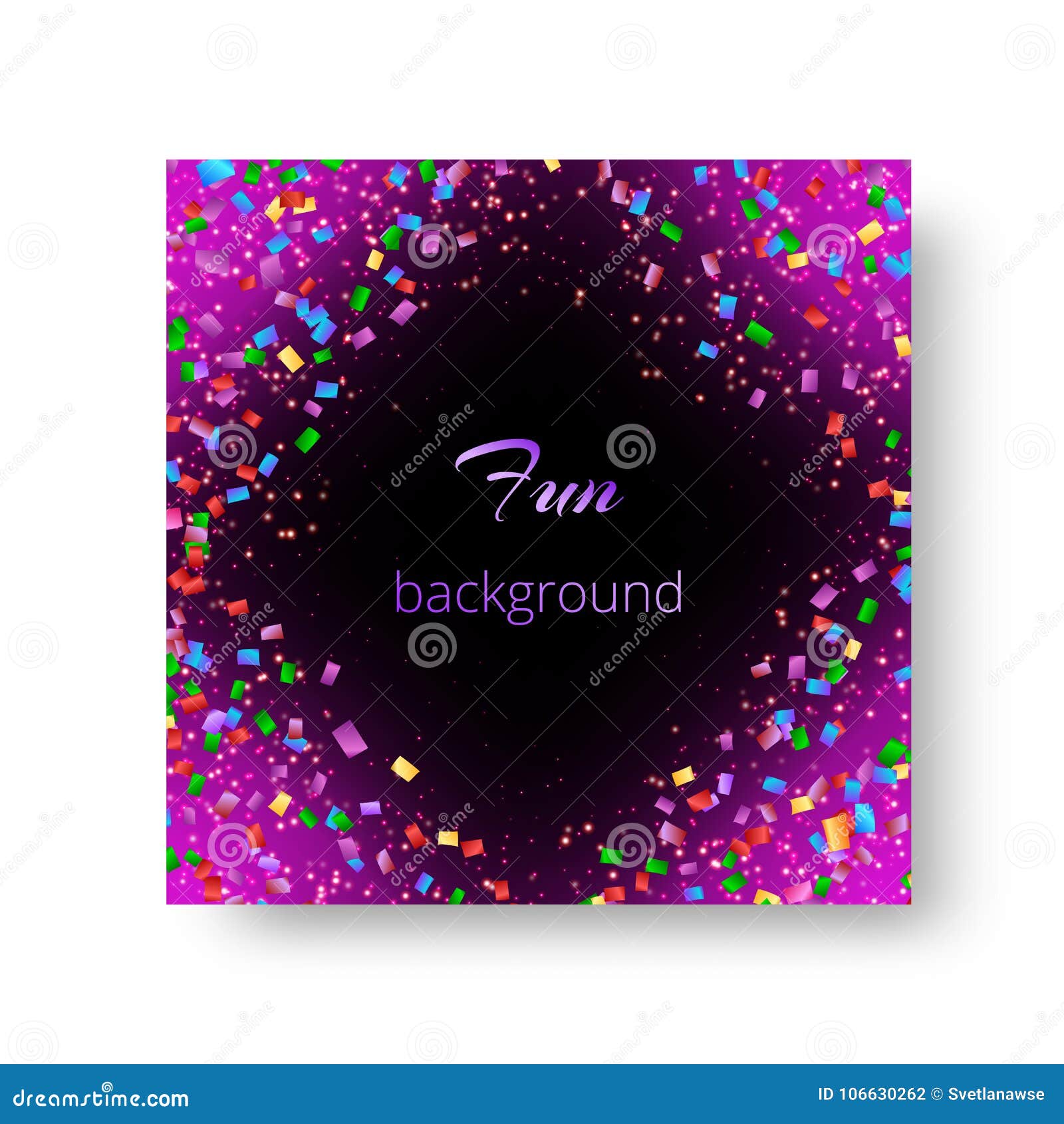 Square Pattern Design Flyers with Confetti Stock Vector - Illustration ...