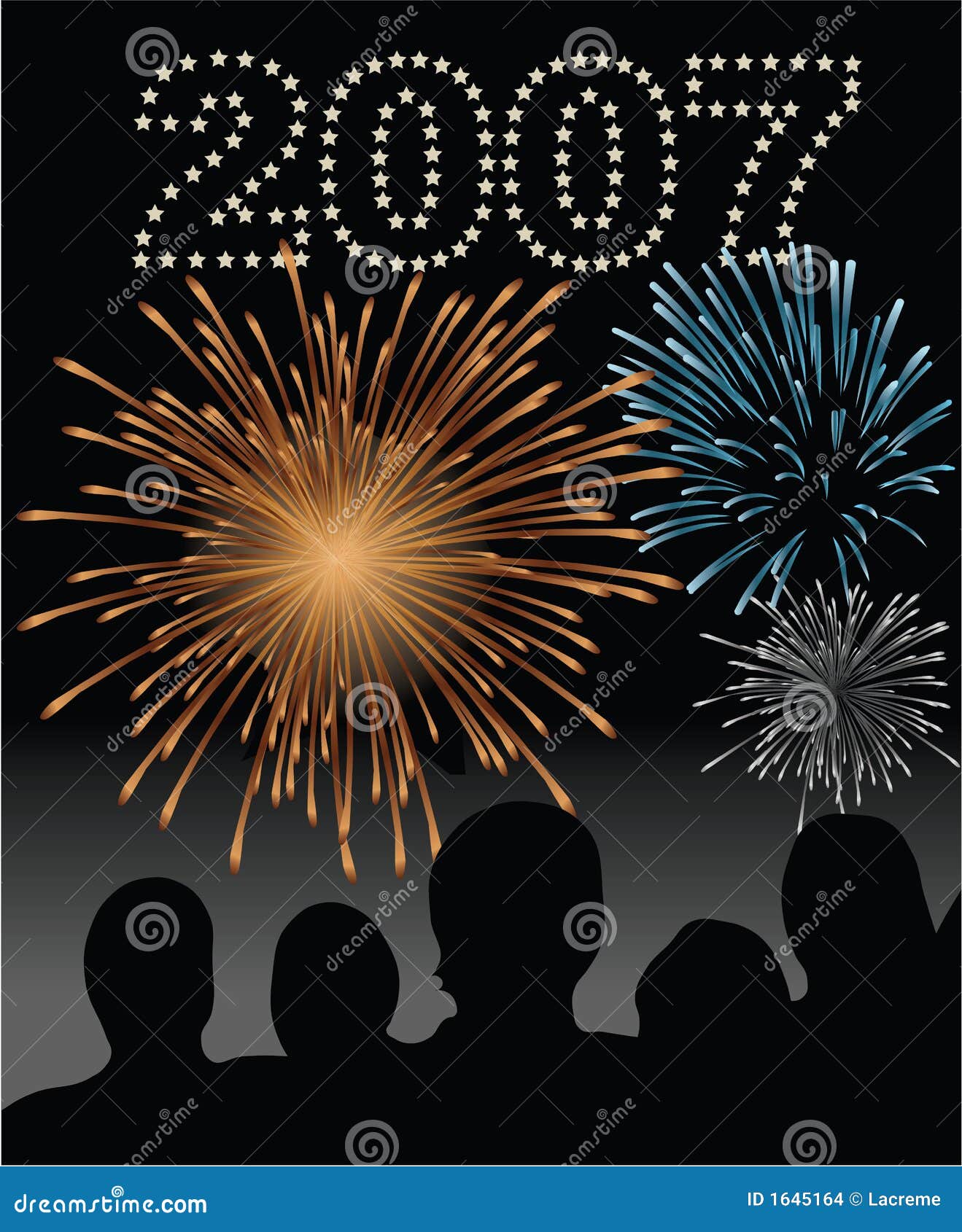 New Year S Eve 2007 Fireworks Stock Vector - Illustration of night ...