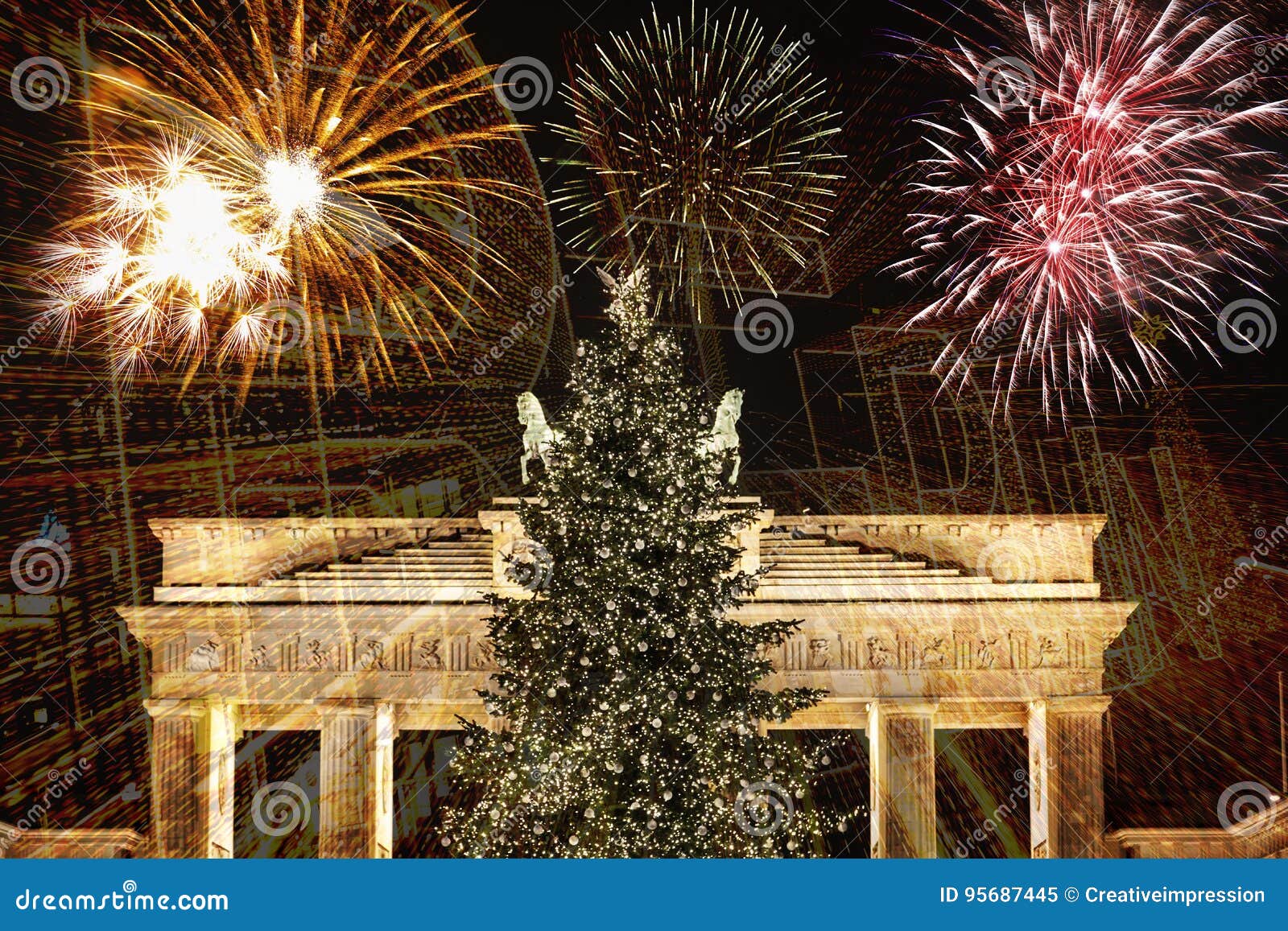 New Year& X27;s Eve in Berlin Stock Image - Image of years, tree: 95687445