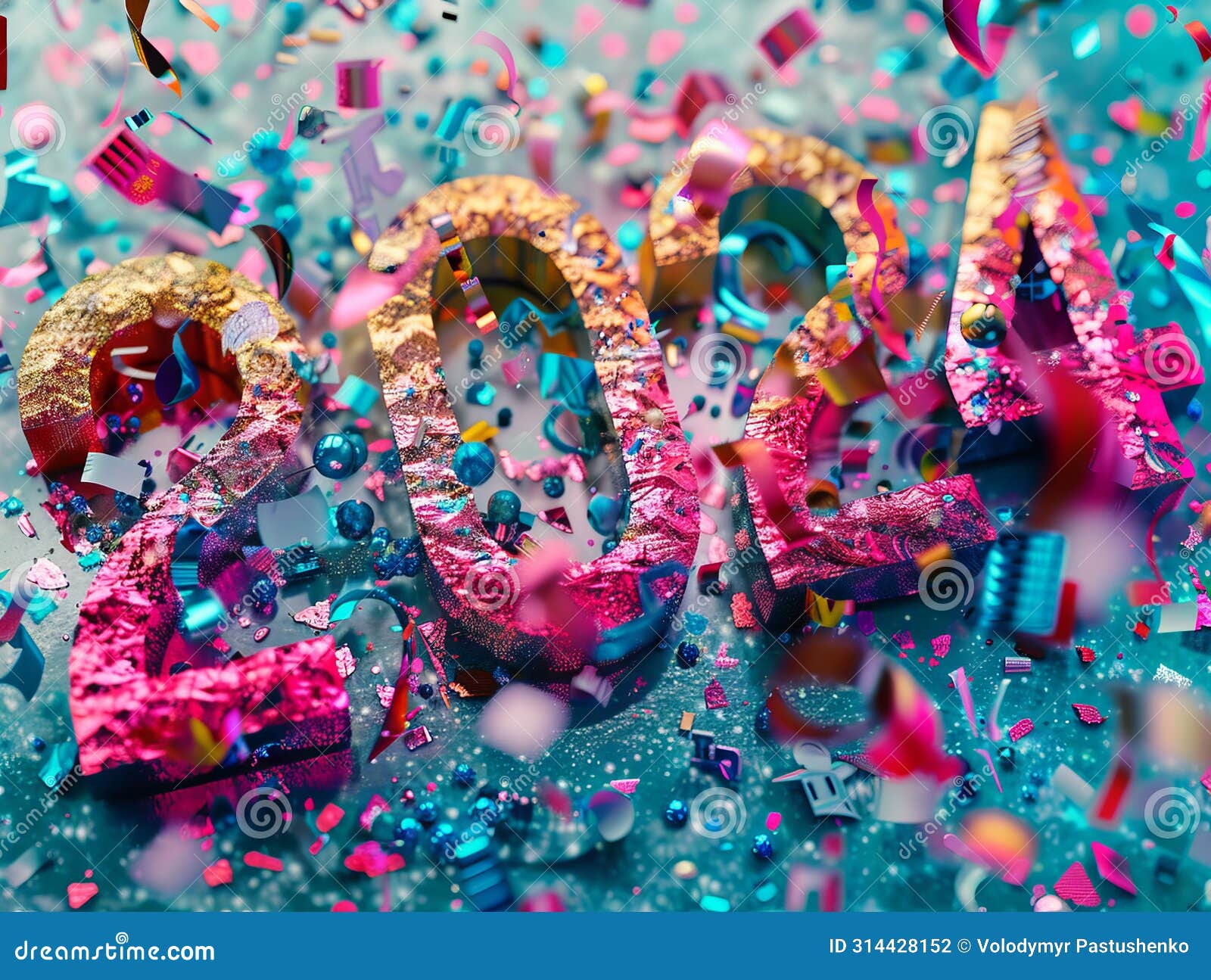 A New Year S Eve Celebration with Confetti and Numbers Stock Photo ...
