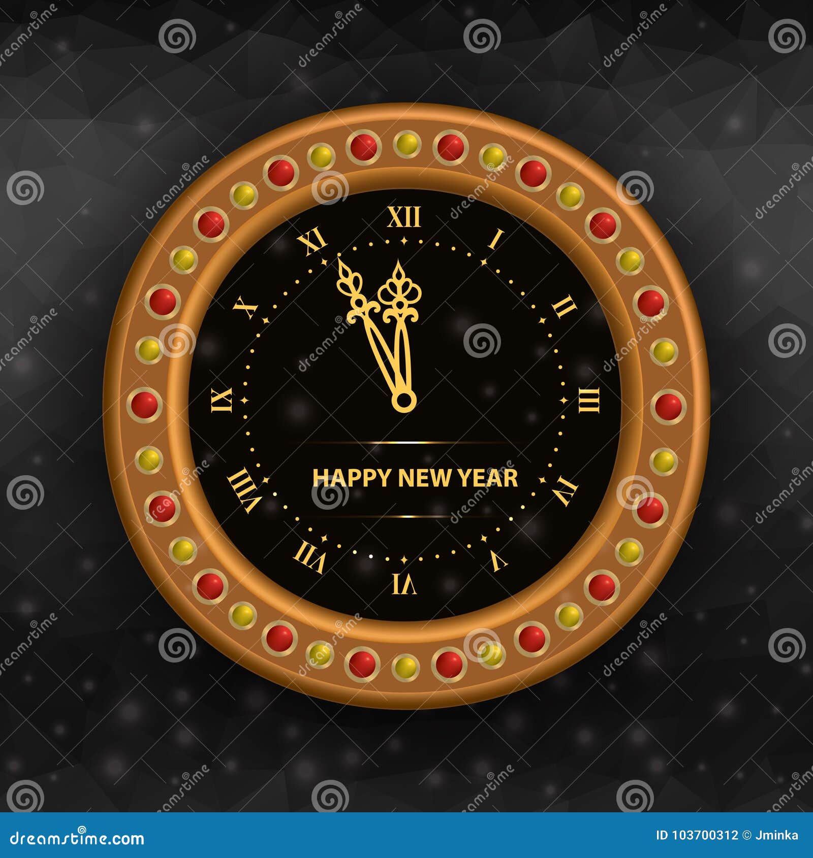 New Year`s Eve clock stock vector. Illustration of holiday - 103700312