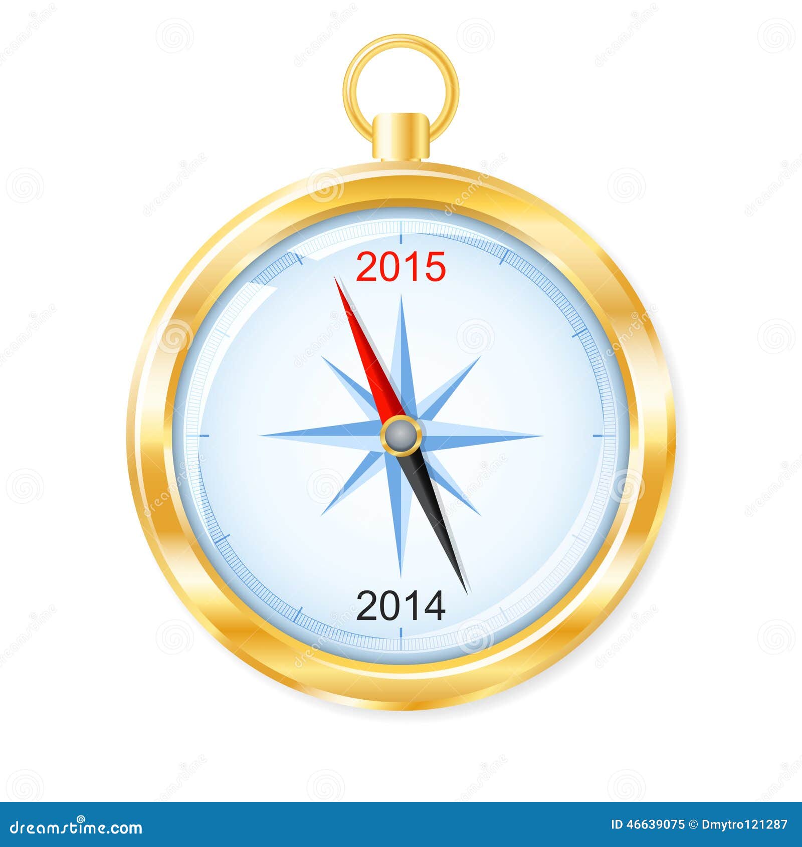 New Year s golden compass stock vector. Illustration of beautiful ...