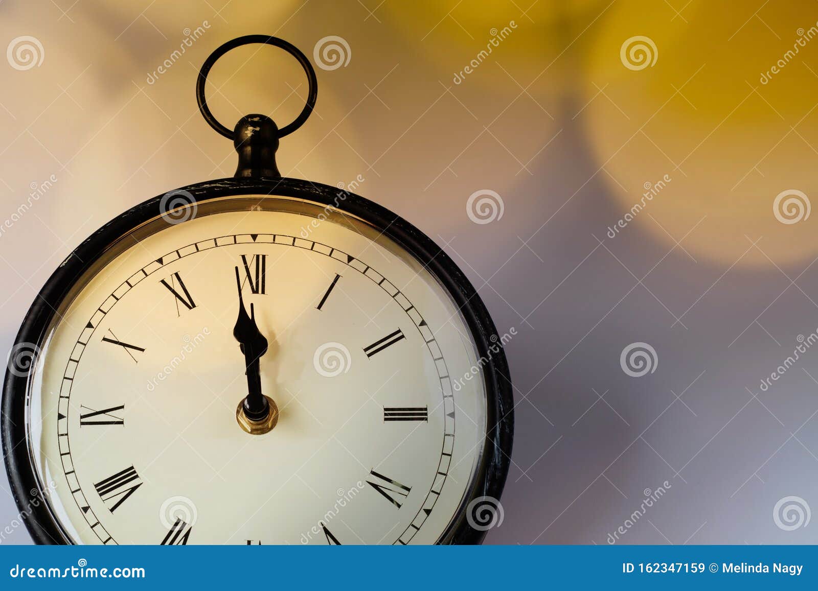 New Year& X27;s at Midnight - Clock at Twelve O& X27;clock with Holiday ...