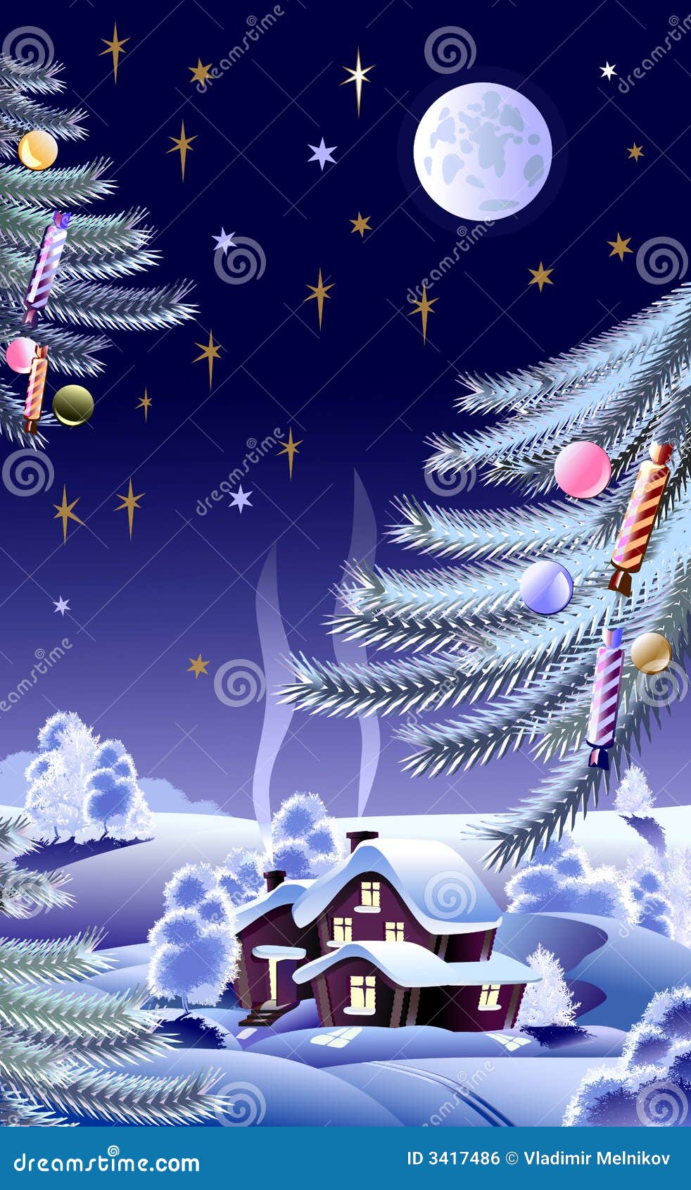 New year s night stock vector. Illustration of holiday - 3417486