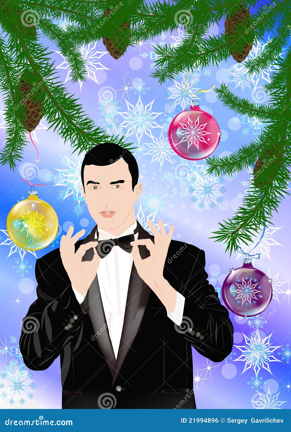 The New Year S Romantic Celebratory Man Stock Illustration ...