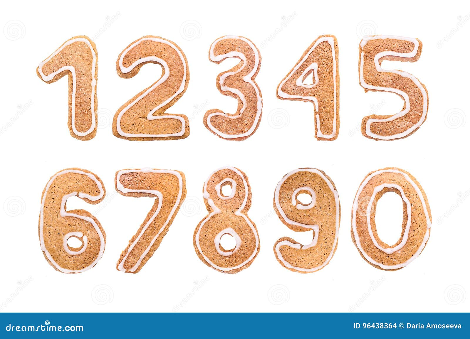New Year`s Set of Numbers from Ginger Biscuits Stock Photo - Image of ...