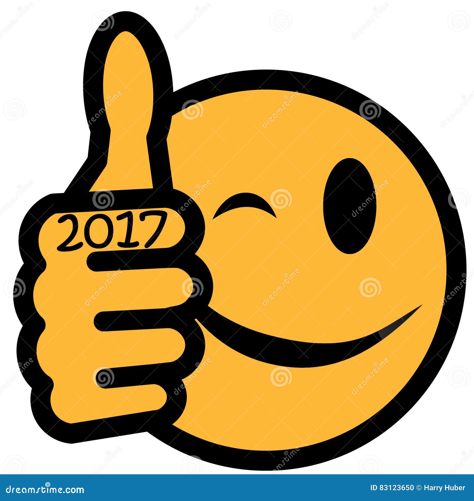 New Year`s smiley 2017 stock illustration. Illustration of happy - 83123650