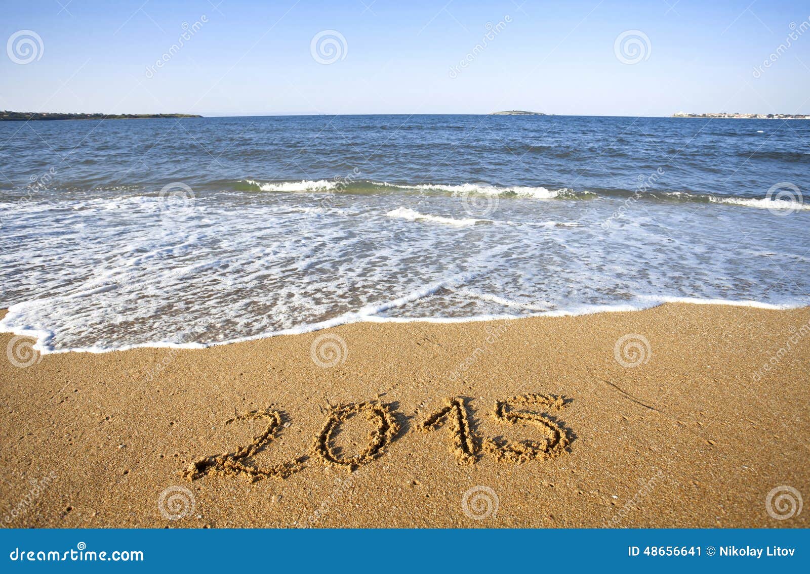 New Year on the sea beach stock image. Image of appointment - 48656641