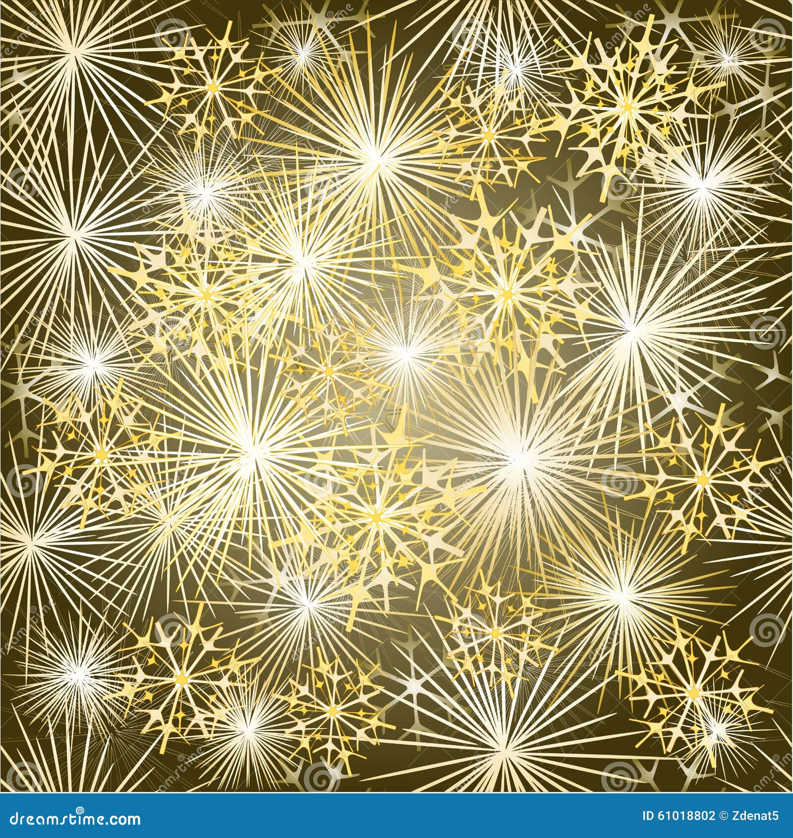 New Year Seamless Texture Fireworks Gold Background Vector Stock Vector ...