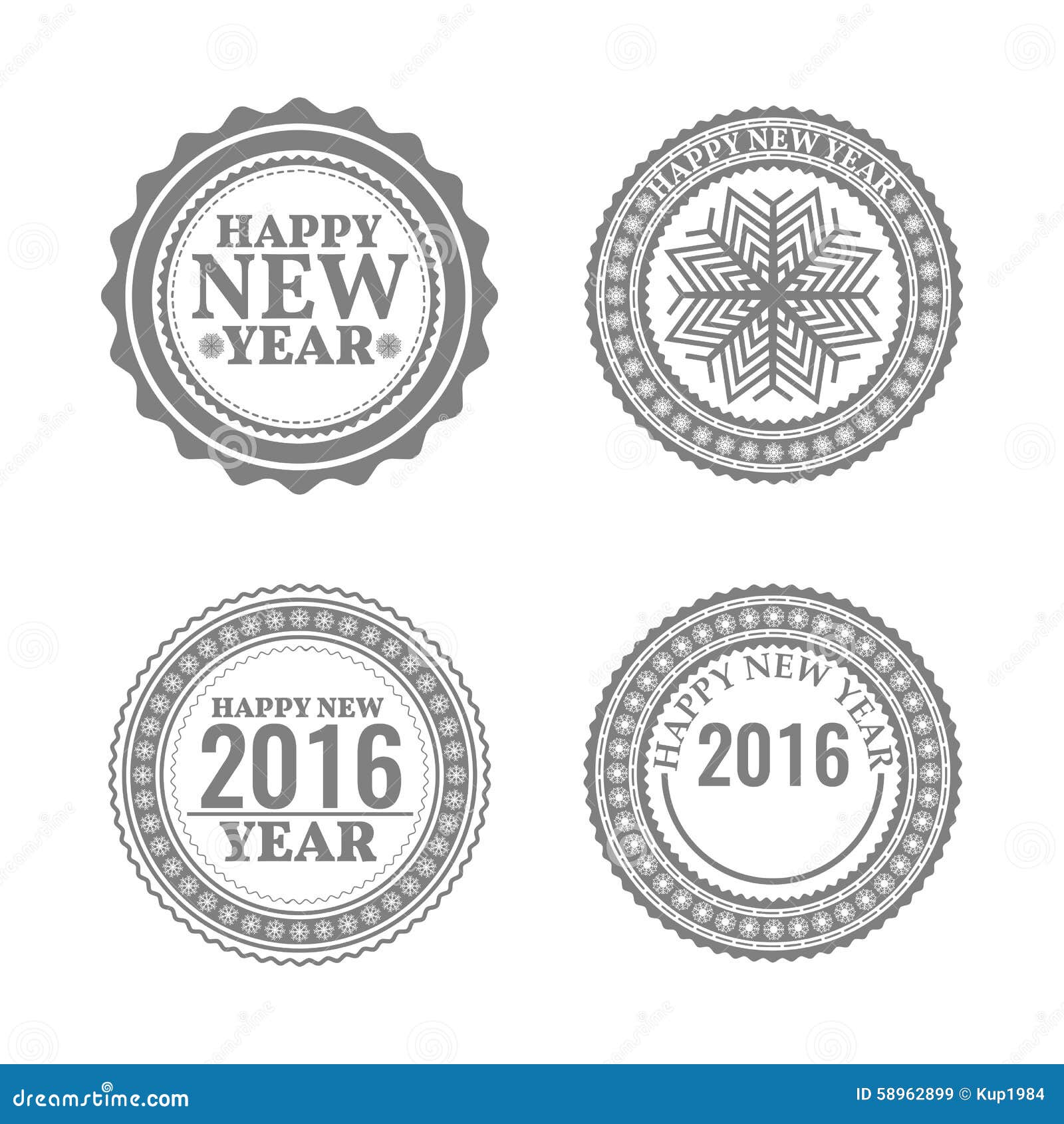 New Year Set, Labels and Emblems, Illustration. Stock Vector ...