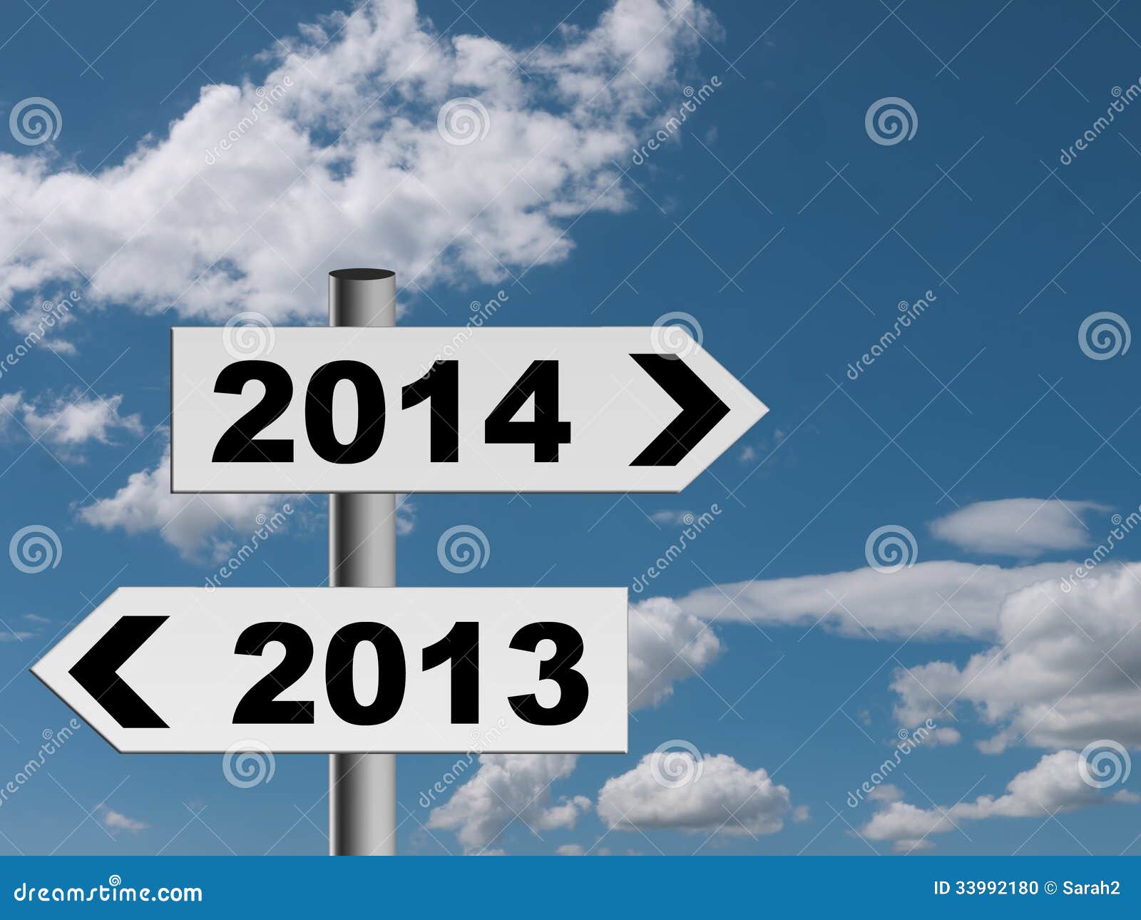 New Year Signpost Background - Future Direction 2014 Stock Photo ...