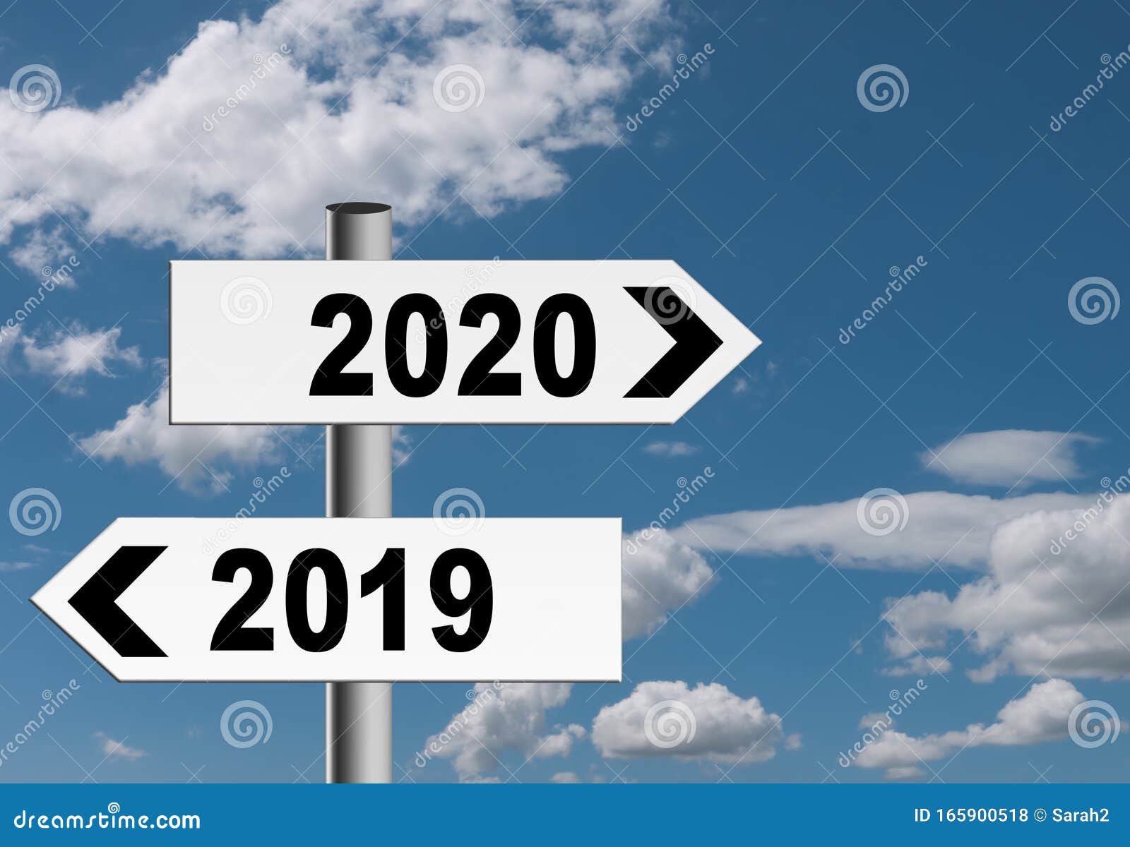 New Year Signposts, Direction. 2019 To 2020. Stock Photo - Image of ...