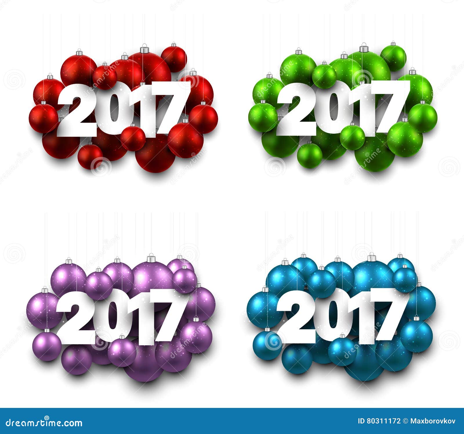 2017 New Year signs set. stock vector. Illustration of holiday - 80311172
