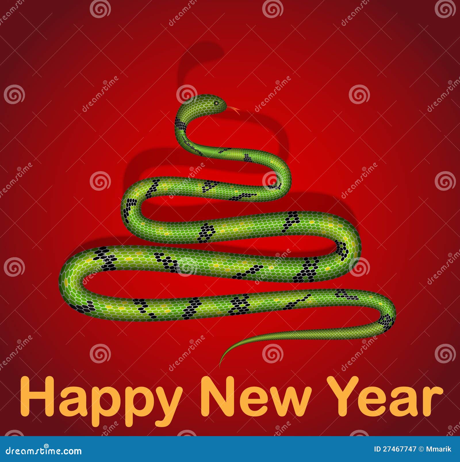 New Year snake stock vector. Illustration of happy, season - 27467747