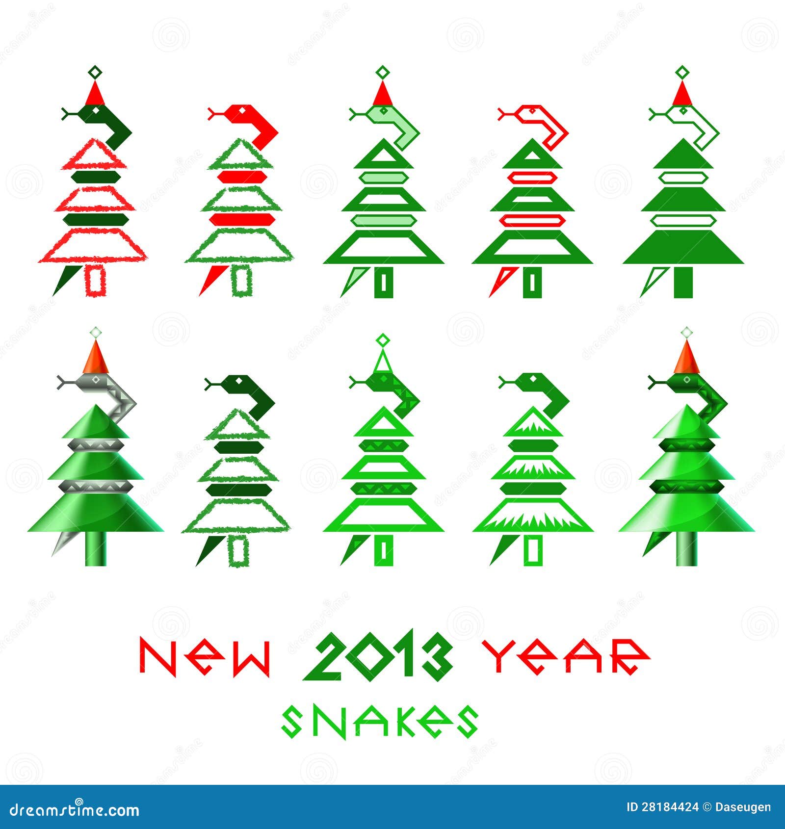New year snakes stock vector. Illustration of festal - 28184424