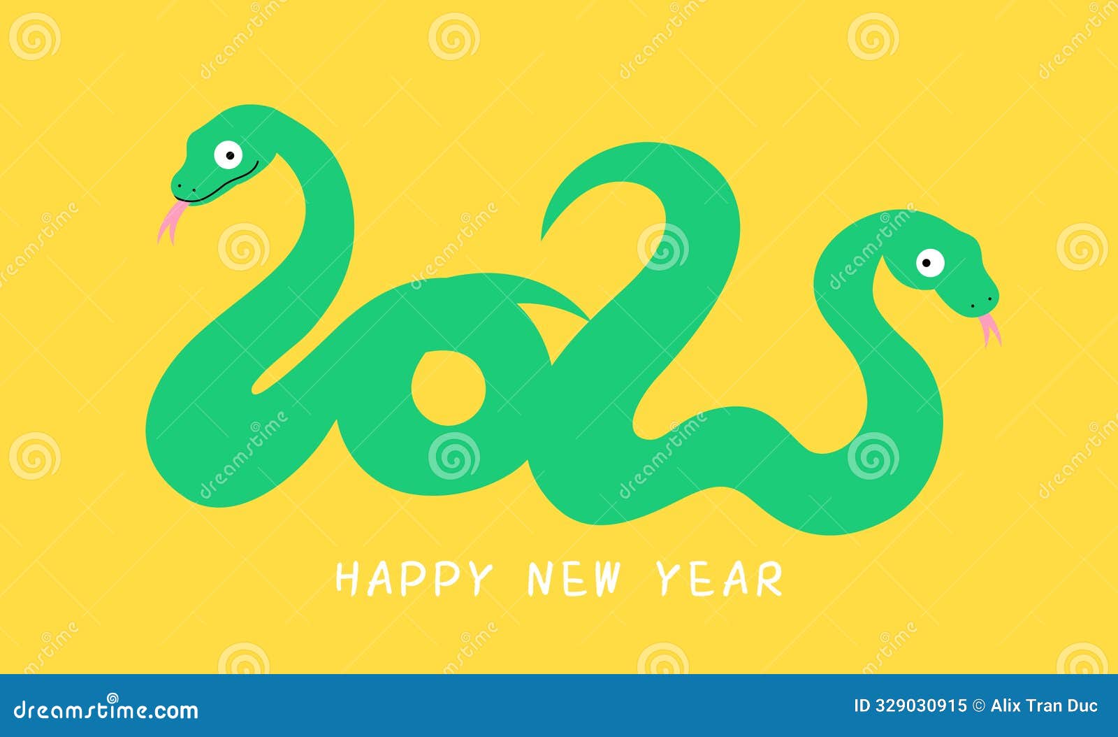 New Year of the Snakes Vector Illustration Stock Vector - Illustration ...