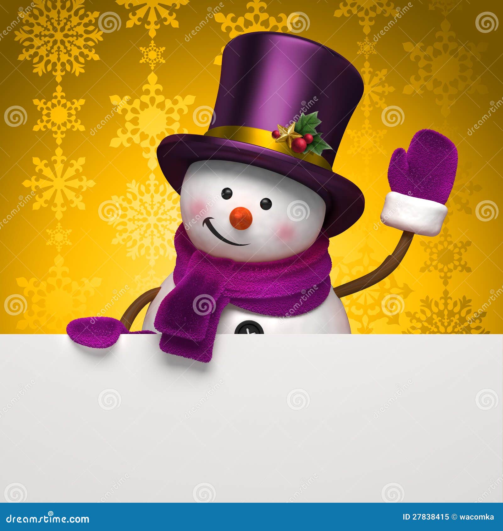 New year snowman greeting stock illustration. Illustration of celebrate ...