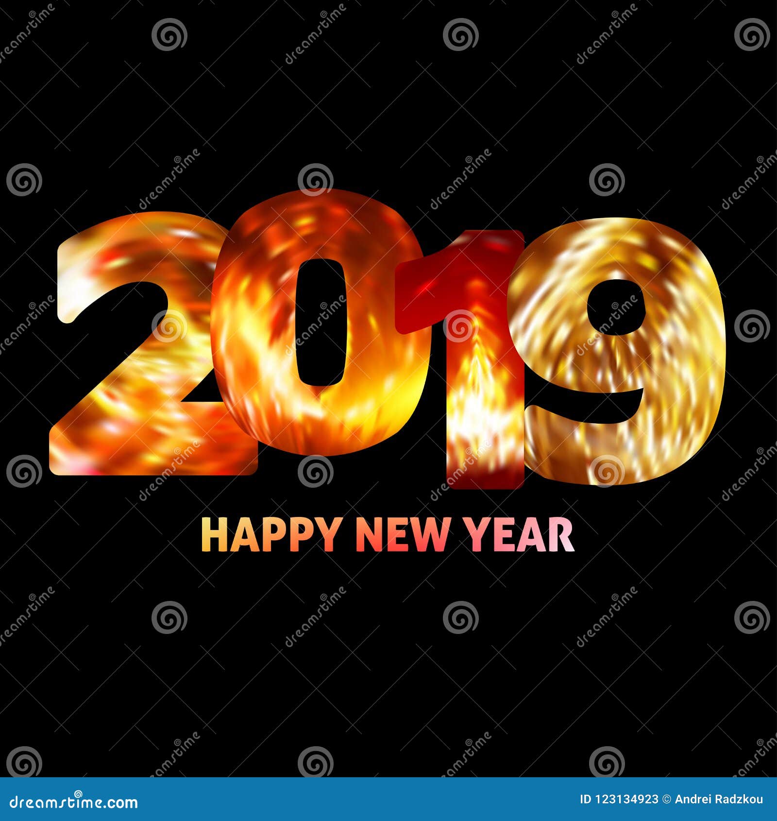 New Year 2019. Sparkle Numbers on Black Background Stock Vector ...