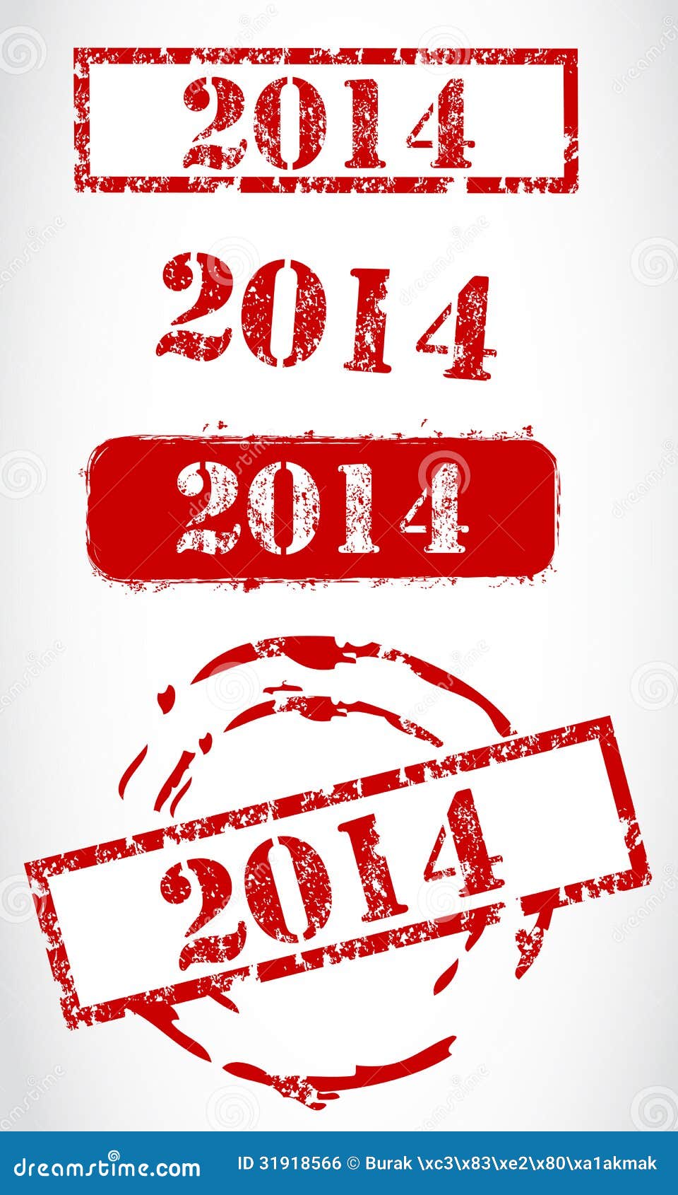 New year 2014 stamp set stock vector. Illustration of year - 31918566