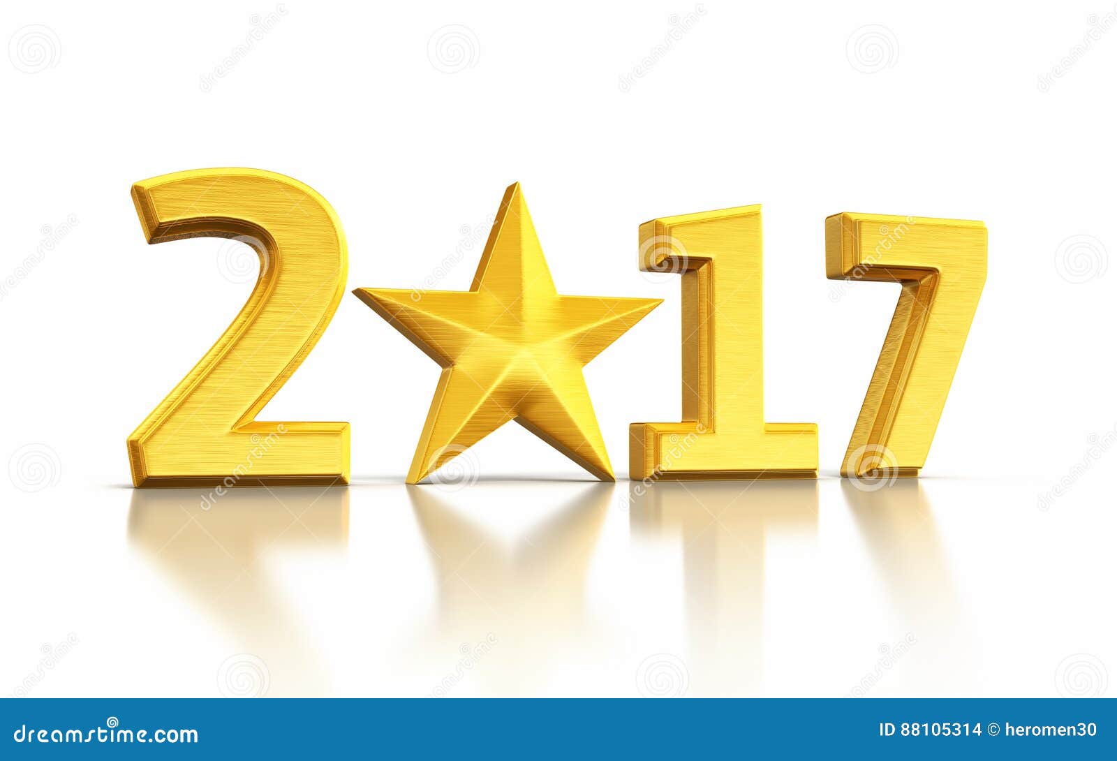 New Year 2017 and Star Gold Stock Illustration - Illustration of happy ...